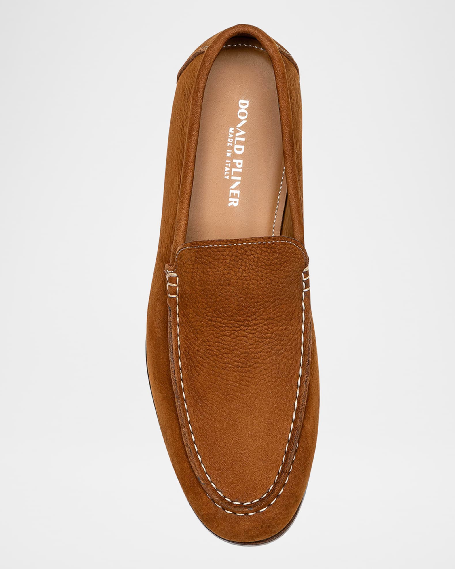 Donald Pliner Men's Nubuck Leather Moc-Toe Loafers | Neiman Marcus