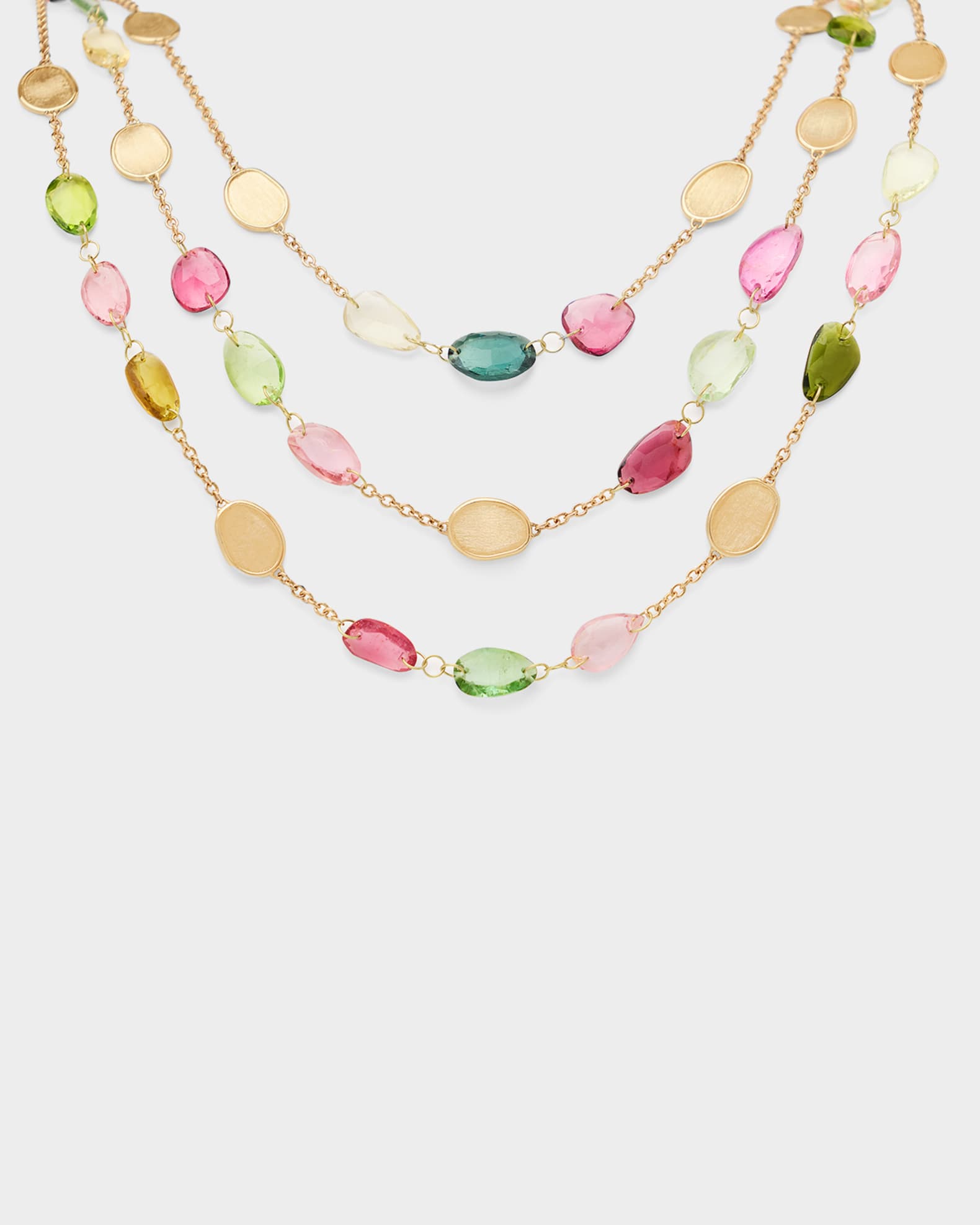 Marco Bicego Lunaria 18K Tourmaline Three Strand Collar | Neiman Marcus