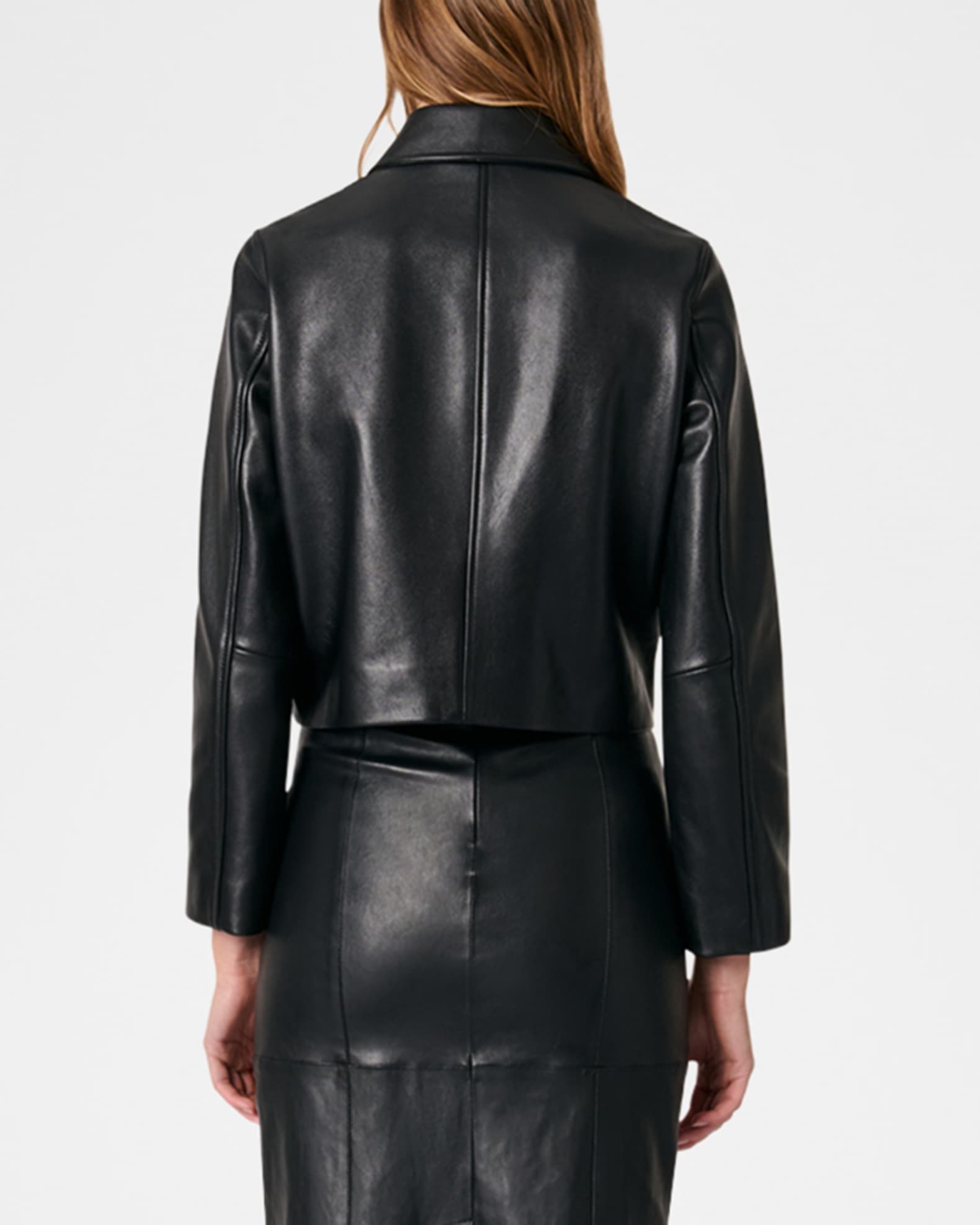 Maje Vaban Double-Breasted Leather Blazer | Neiman Marcus