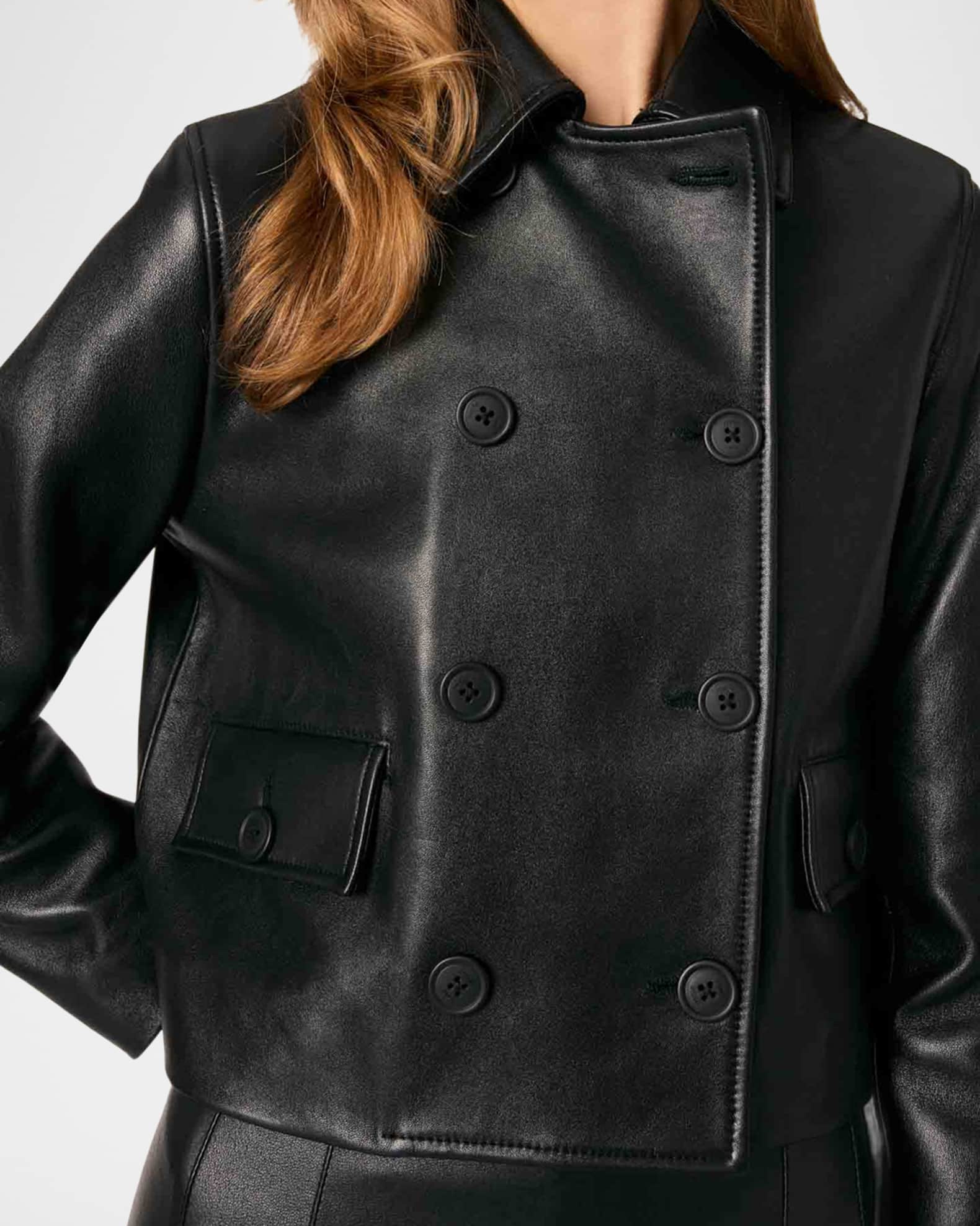 Maje Vaban Double-Breasted Leather Blazer | Neiman Marcus