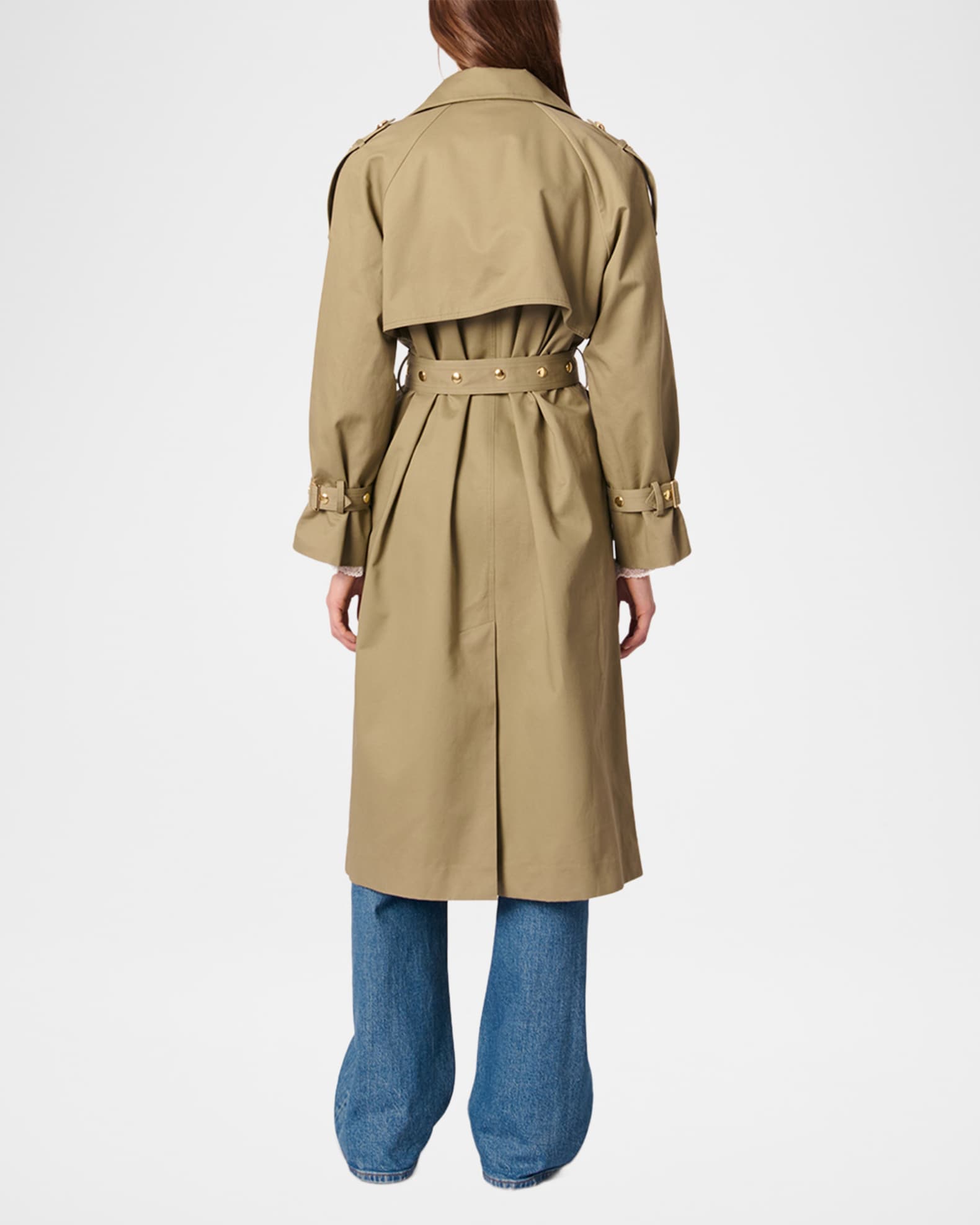 Maje Greena Studded Trench Coat | Neiman Marcus