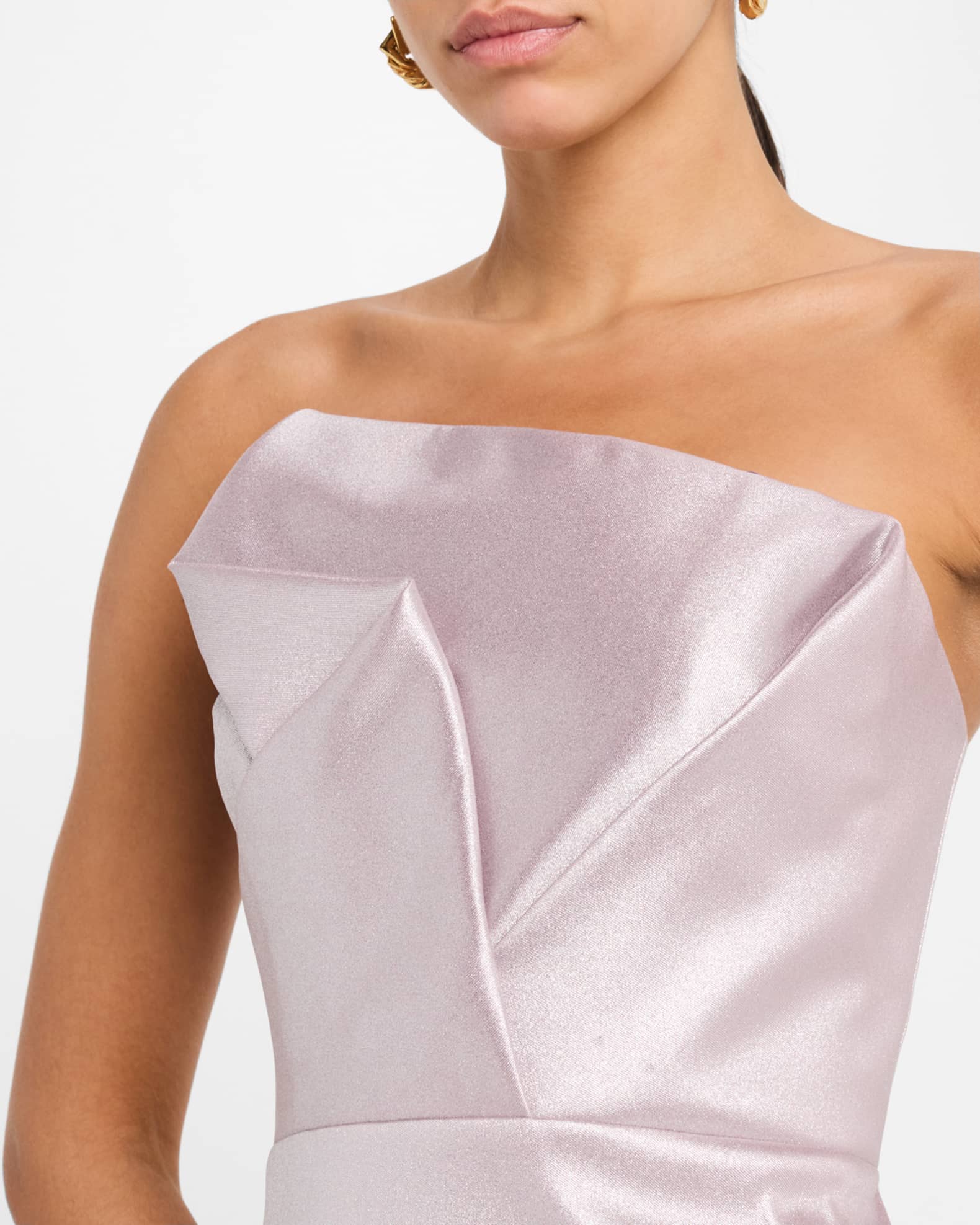 Aidan Mattox Strapless Foiled Mikado Column Gown | Neiman Marcus