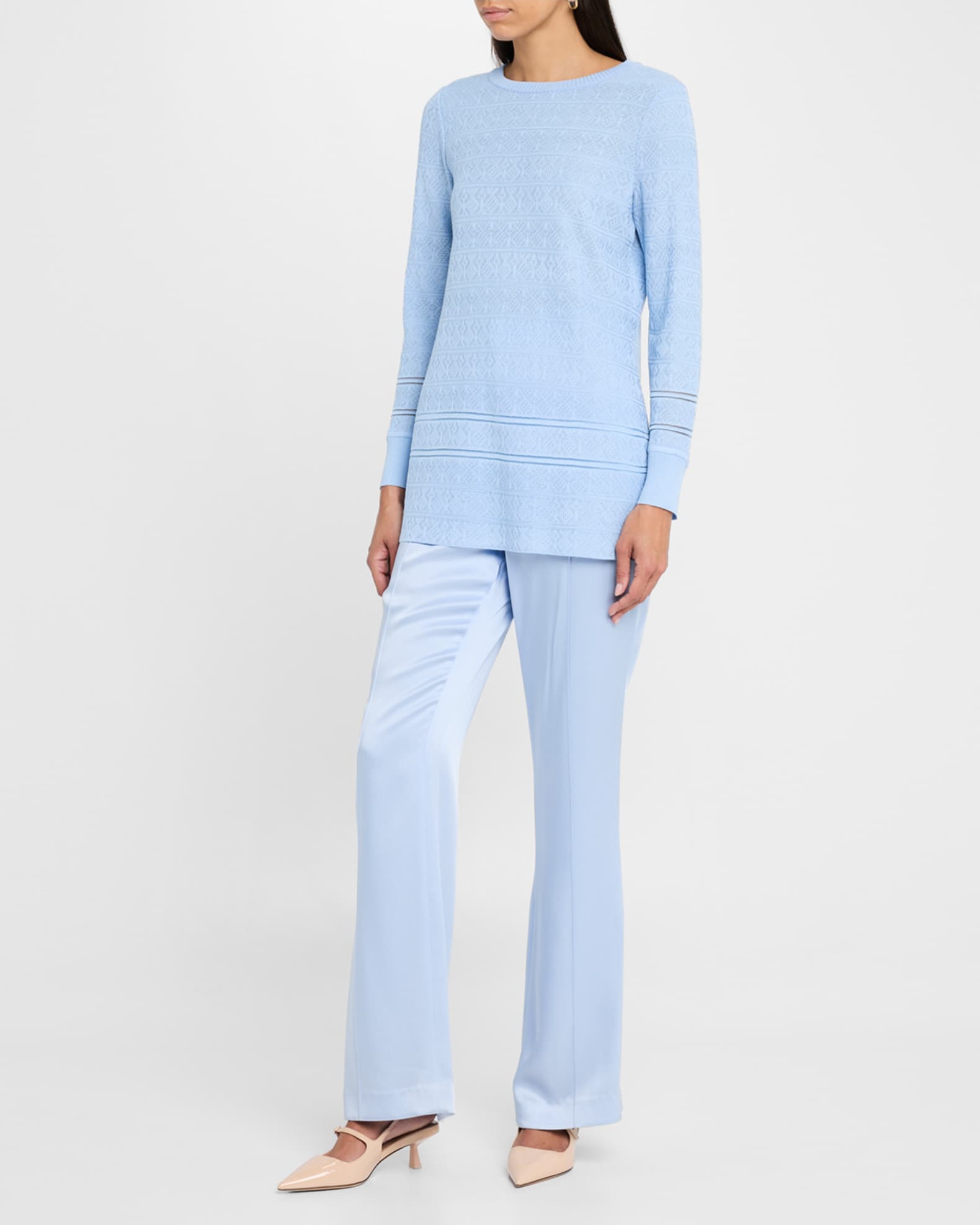 Misook Heritage Fit Diamond Pointelle-Knit Tunic | Neiman Marcus