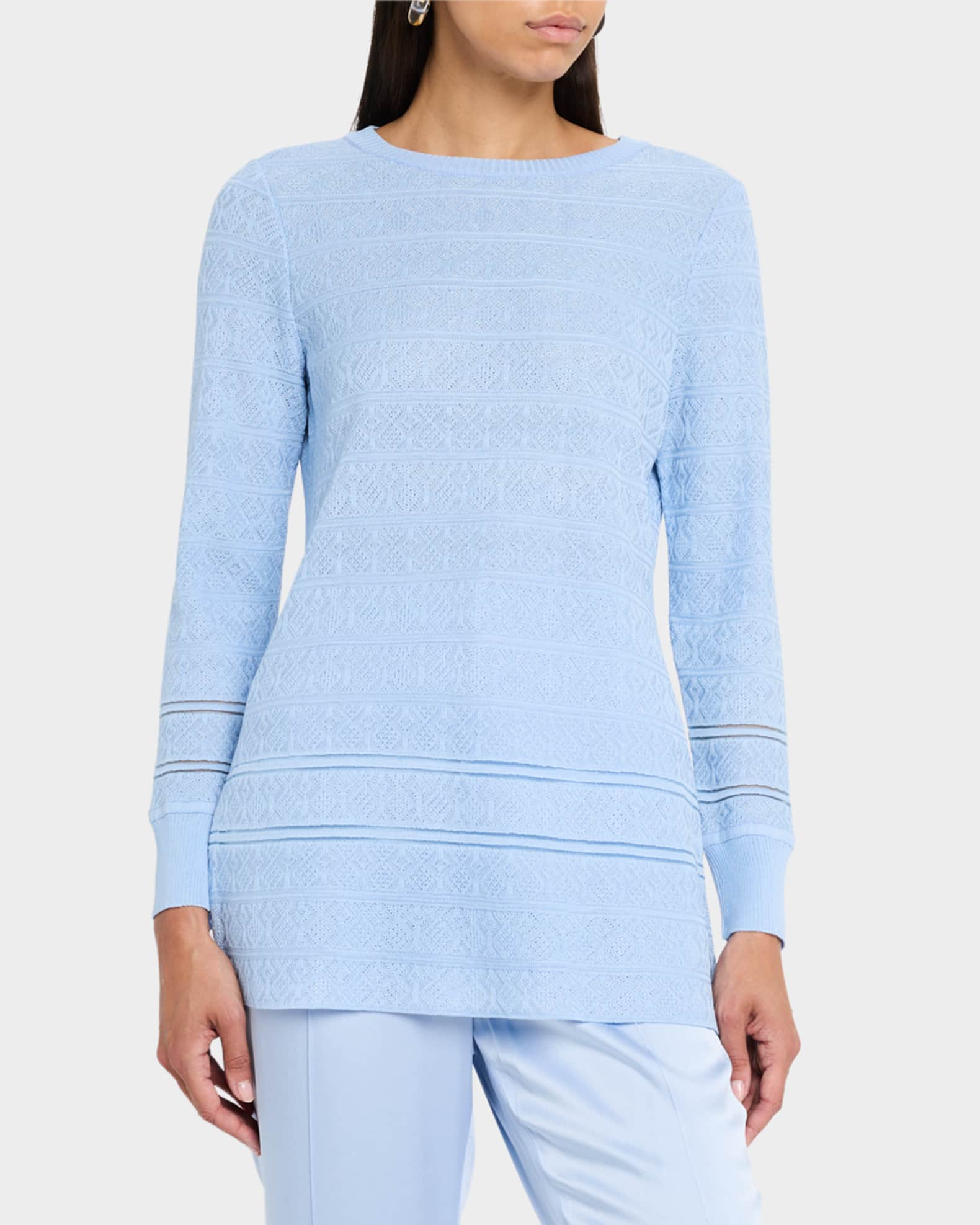 Misook Heritage Fit Diamond Pointelle-Knit Tunic | Neiman Marcus