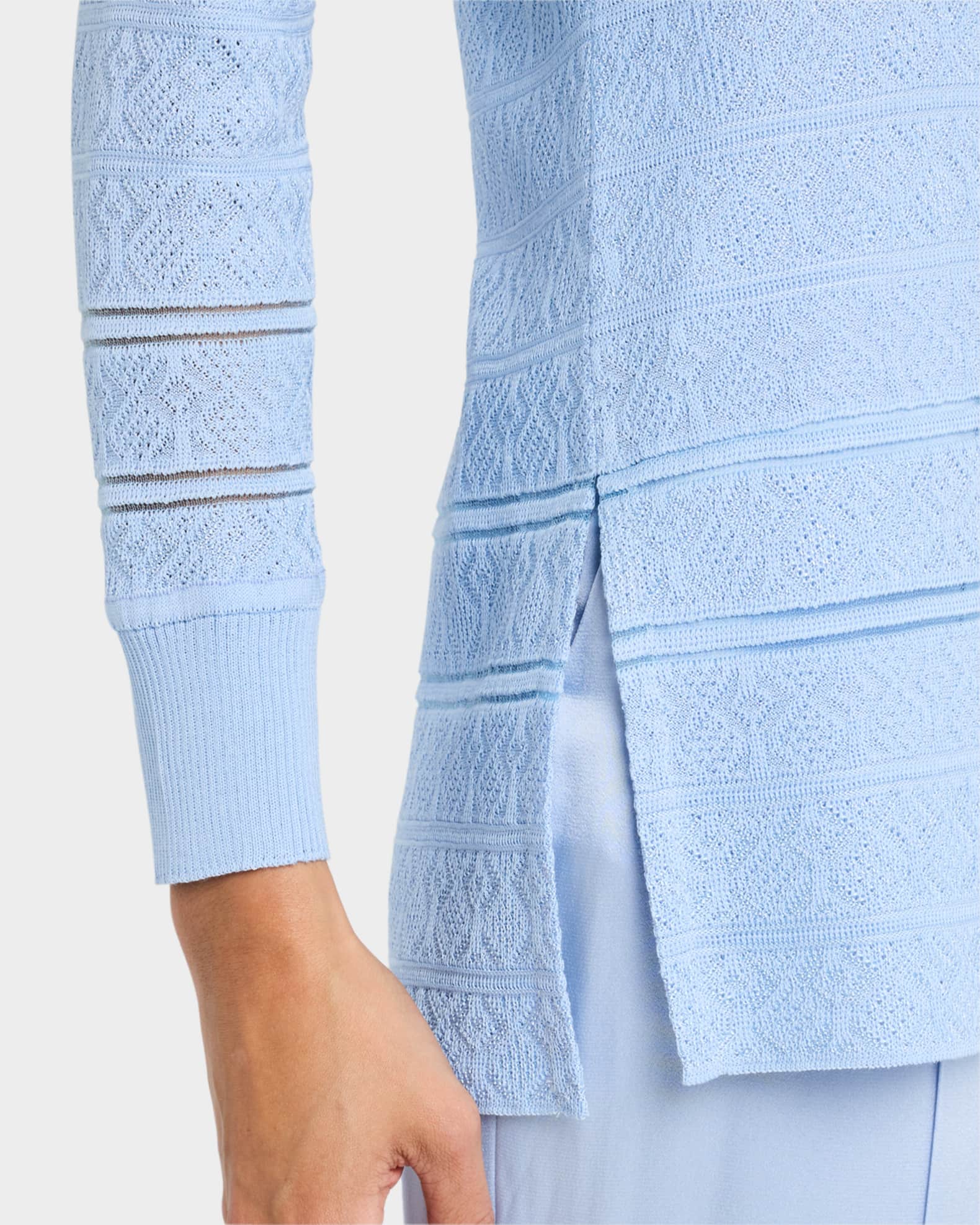 Misook Heritage Fit Diamond Pointelle-Knit Tunic | Neiman Marcus