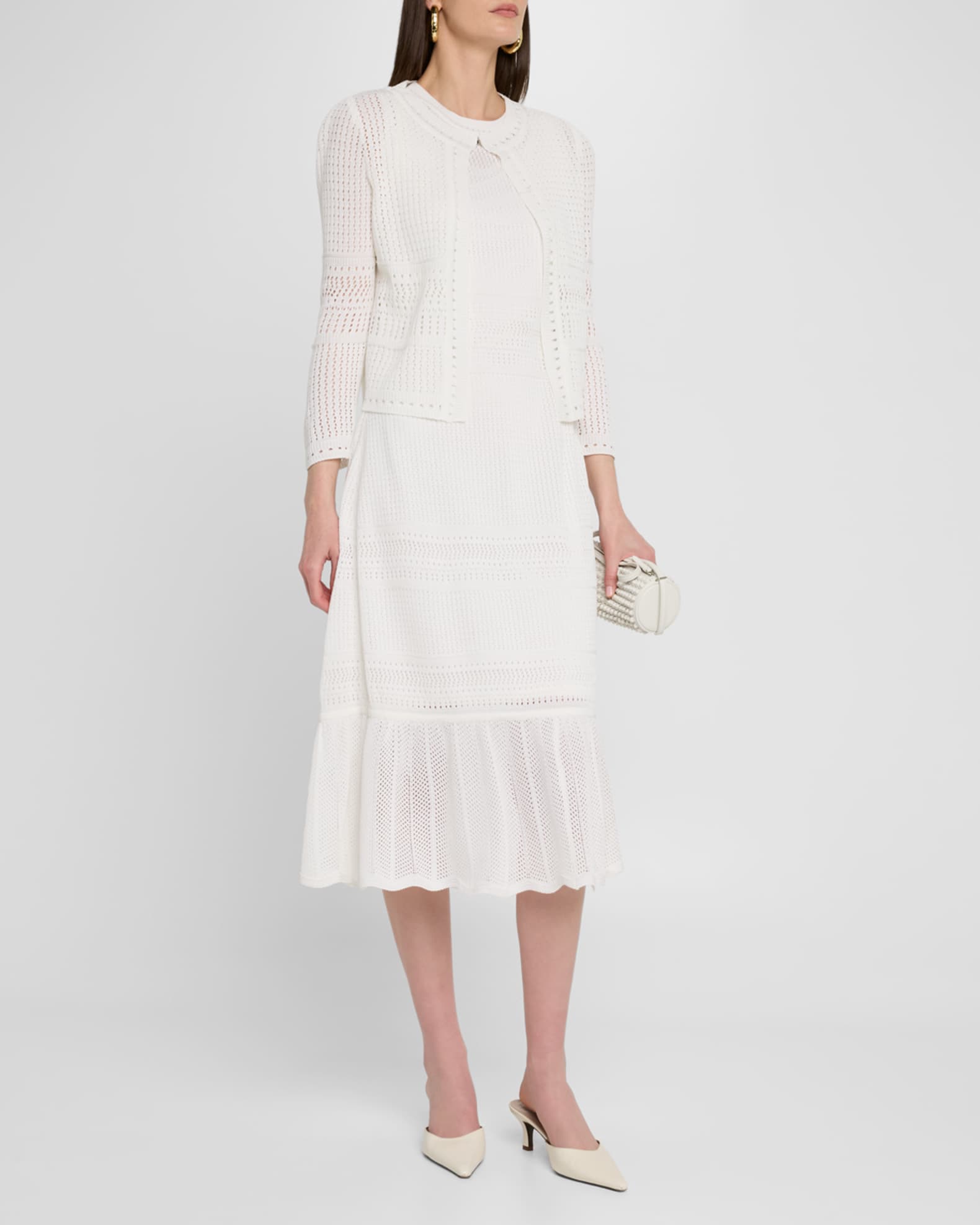 Misook Modern Fit Pointelle Knit Jacket | Neiman Marcus