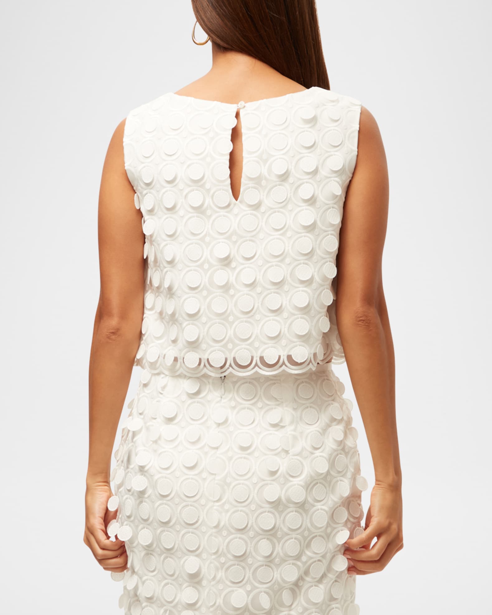 Trina Turk Serve Sleeveless Cropped Paillette Top | Neiman Marcus