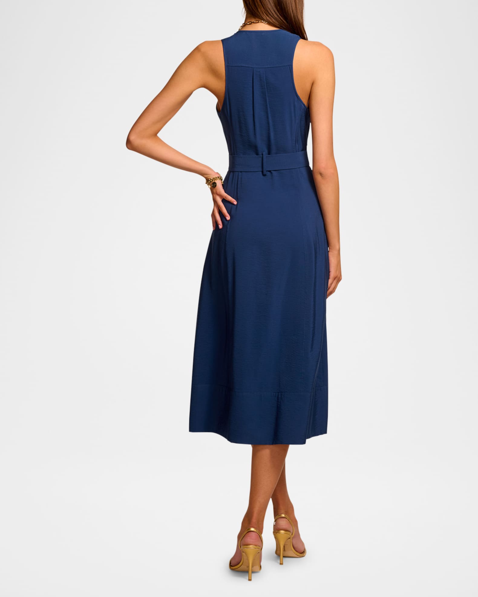 Ramy Brook Nomi Belted Midi Dress | Neiman Marcus