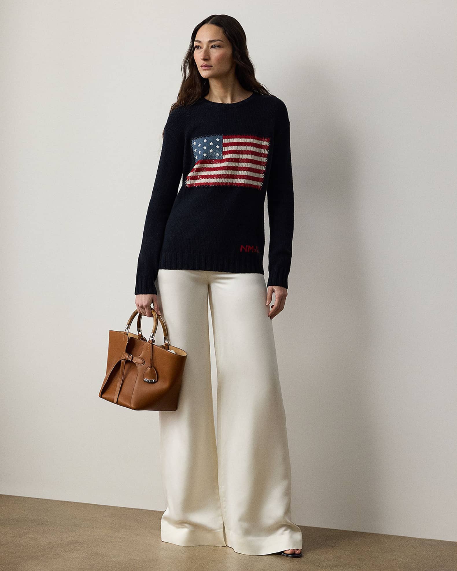 Ralph Lauren Collection NM x RL Sequin Flag Cashmere Sweater | Neiman ...