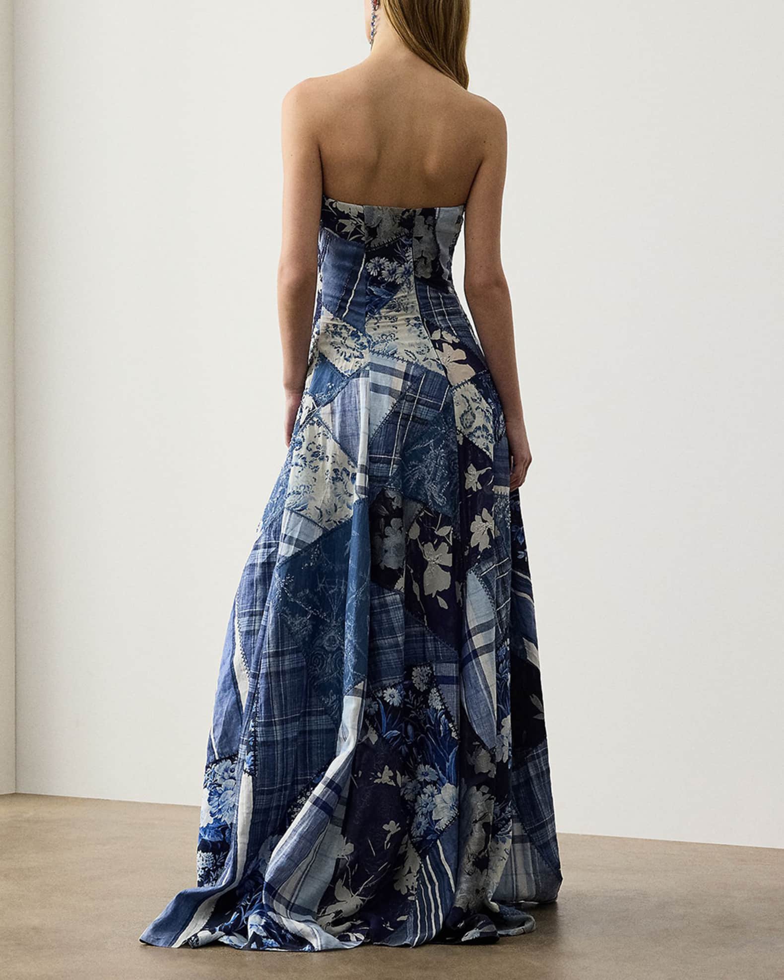 Ralph Lauren Collection NM x RL Barrick Strapless Patchwork Bustier ...