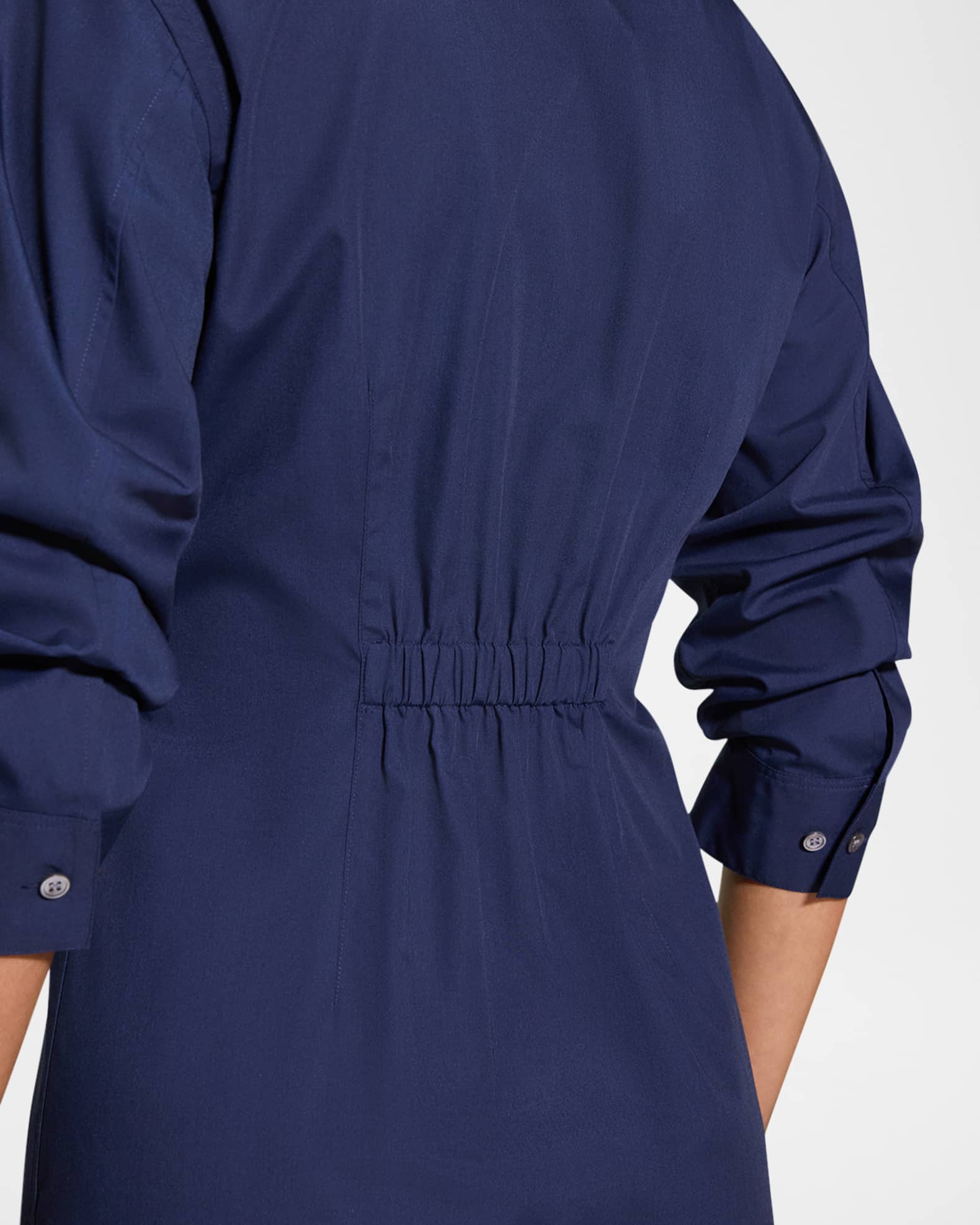 Theory Fixed-Sleeve Poplin Shirtdress | Neiman Marcus