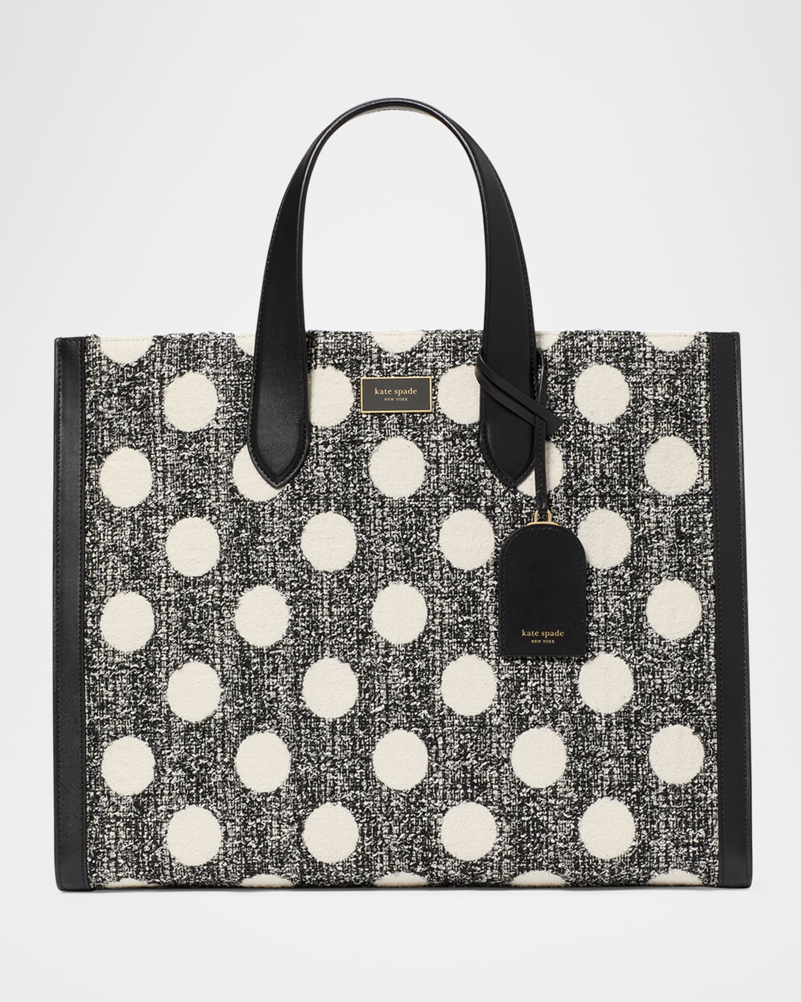 kate spade new york manhattan large polk dot tweed tote bag | Neiman Marcus