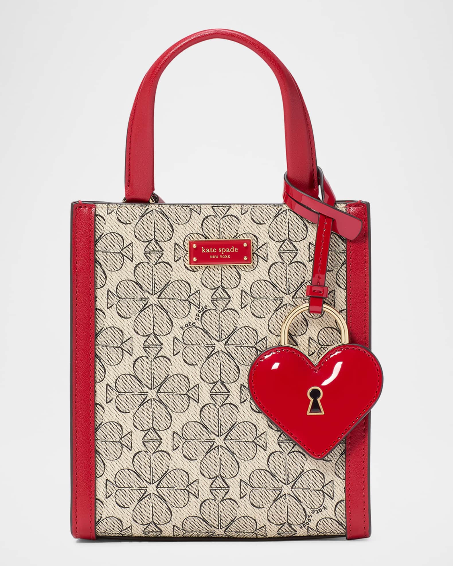 kate spade new york manhattan mini heart spade flower canvas tote bag ...