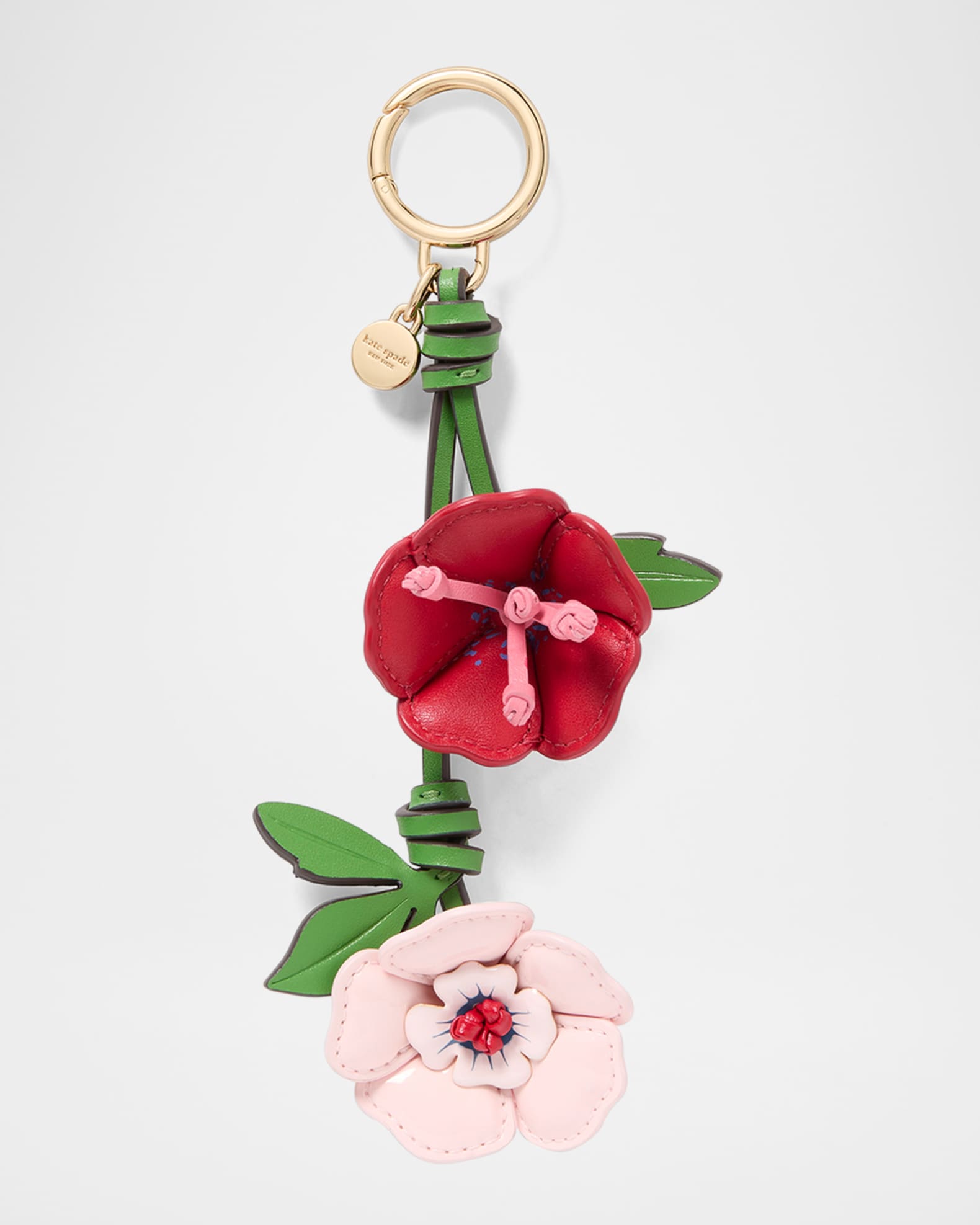 kate spade new york in the garden flower leather keychain | Neiman Marcus