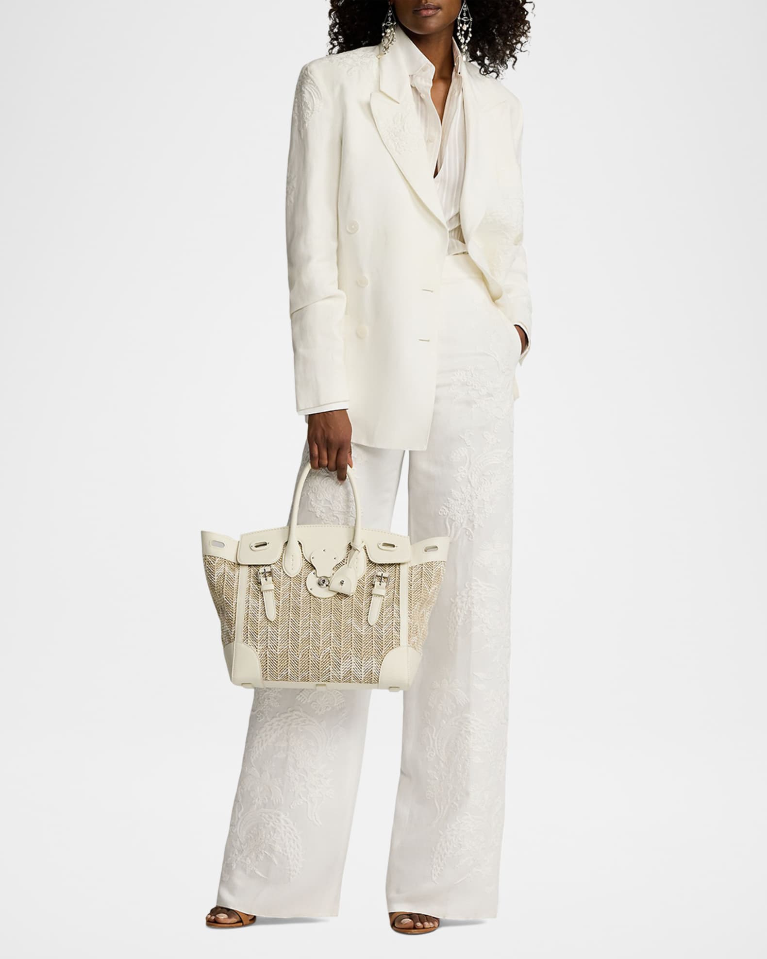 Ralph Lauren Collection Dean Paisley Wide Leg Pants | Neiman Marcus