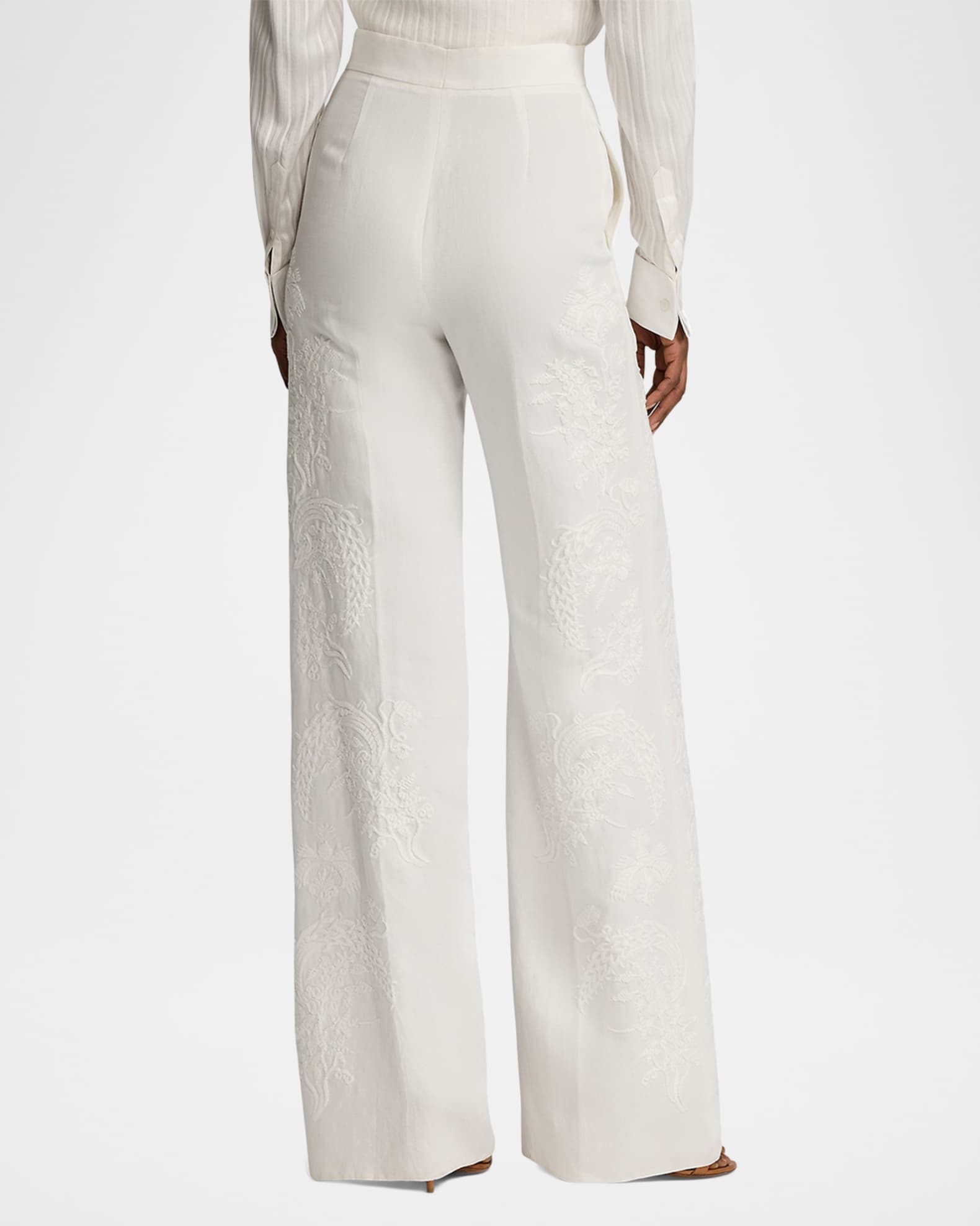 Ralph Lauren Collection Dean Paisley Wide Leg Pants | Neiman Marcus