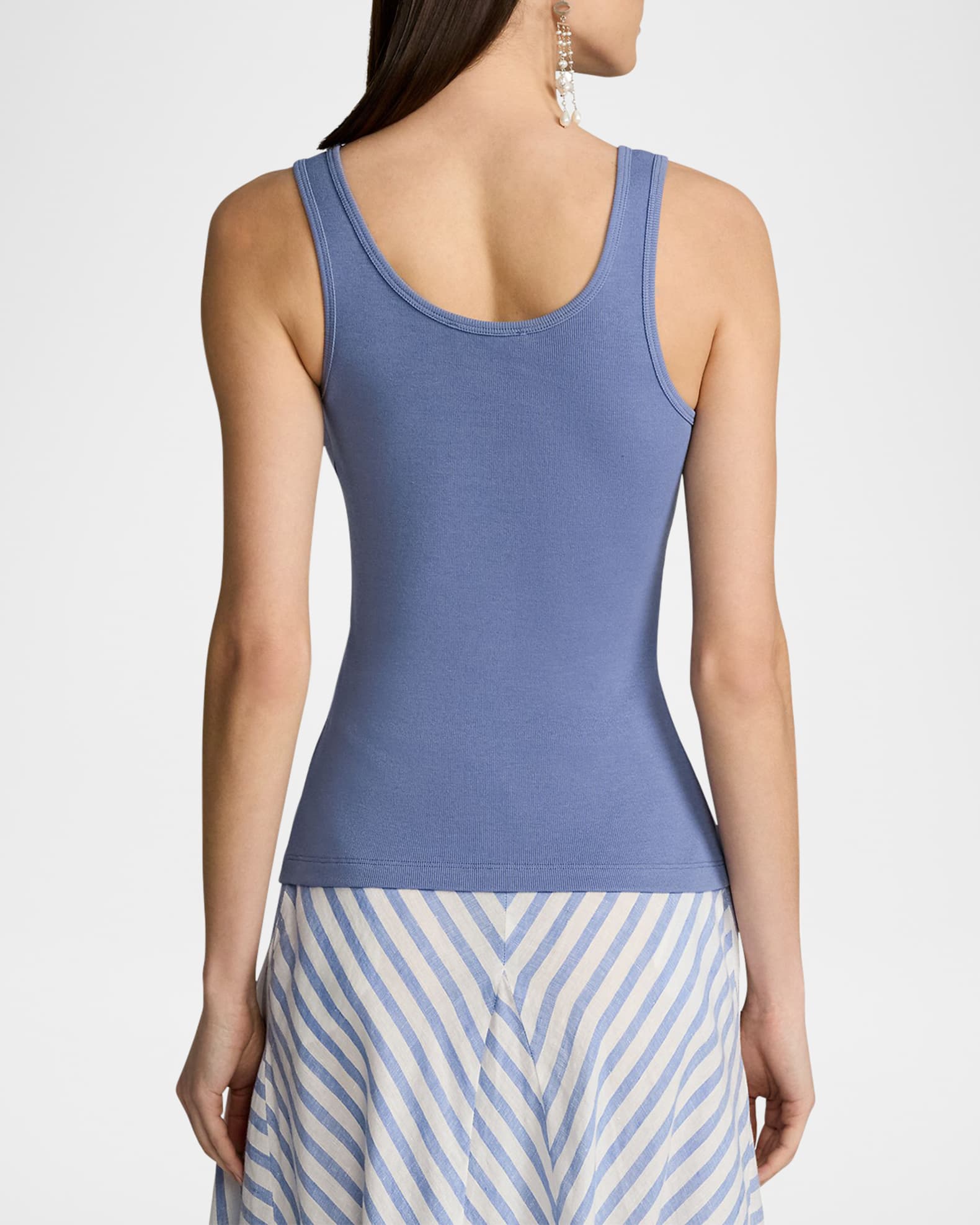 Ralph Lauren Collection Ellis Cotton Rib Tank Top | Neiman Marcus