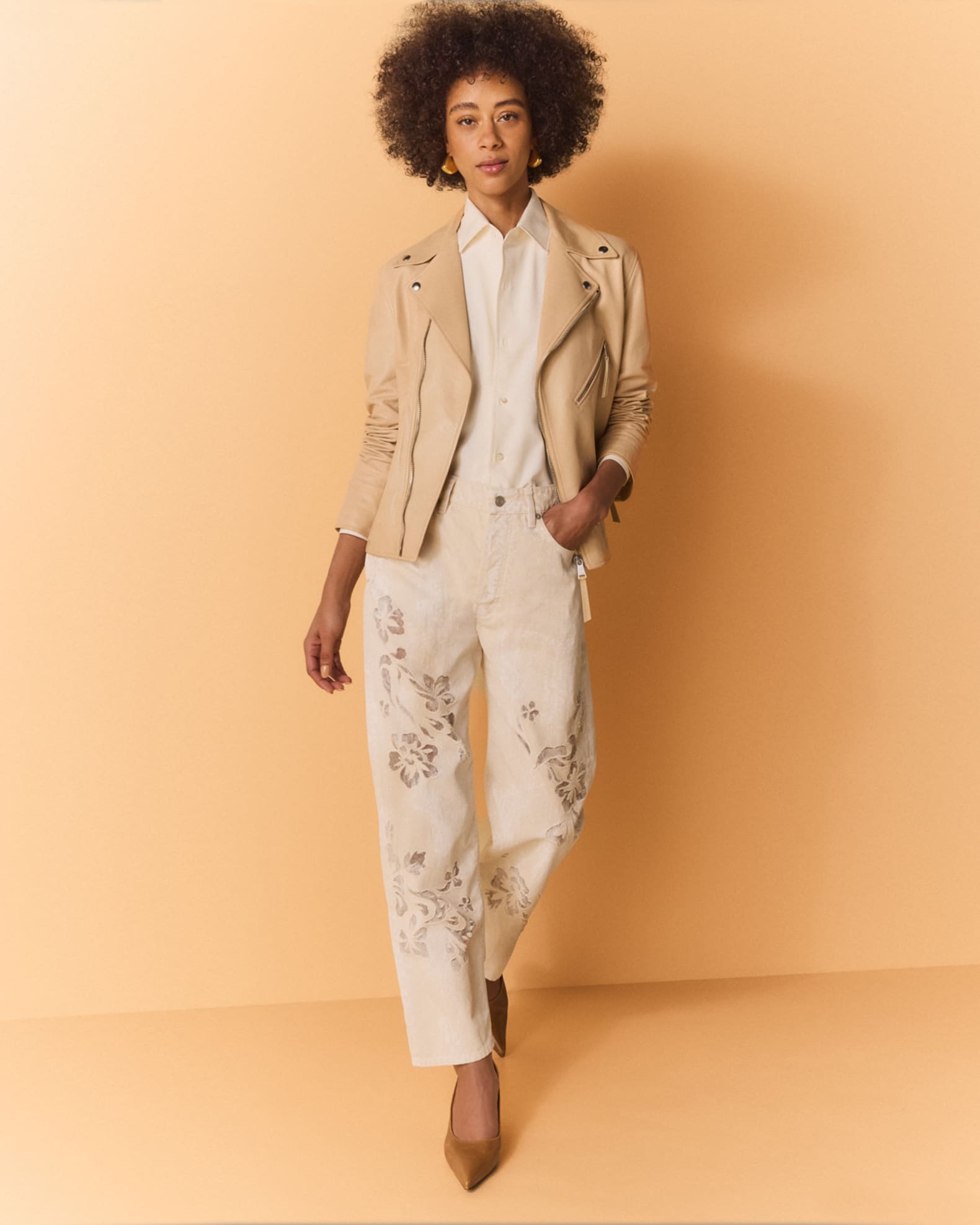 Ralph Lauren Collection Aisling Floral Devore Straight-Leg Ankle Jeans | Neiman Marcus