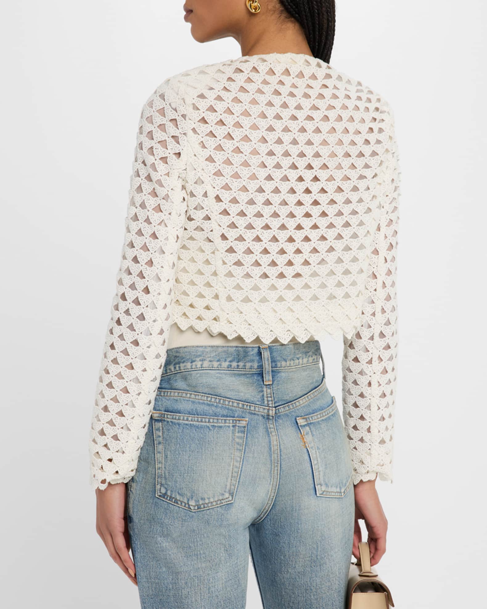 LoveShackFancy Alaya Crochet Heart Jacket | Neiman Marcus