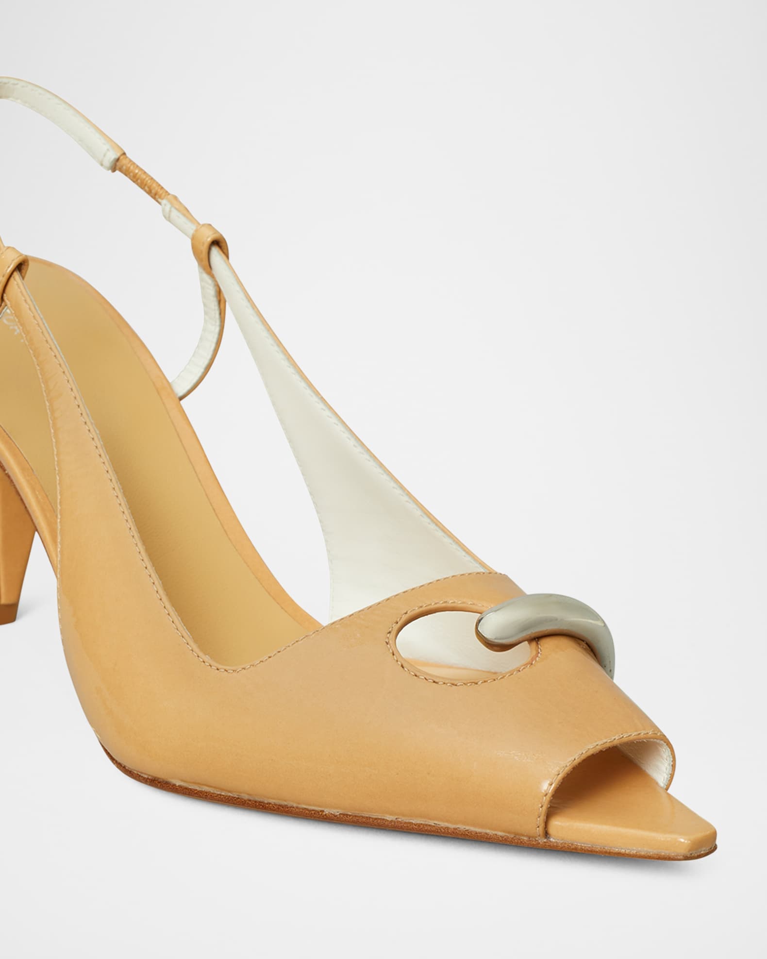 Tory Burch Pierced Peep-Toe Slingback Pumps | Neiman Marcus