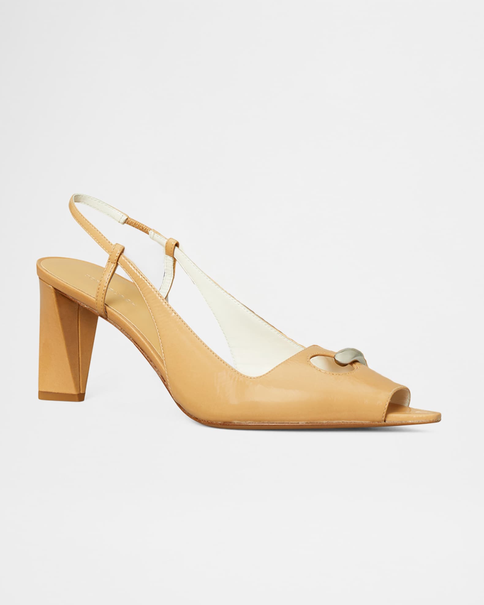 Tory Burch Pierced Peep-Toe Slingback Pumps | Neiman Marcus