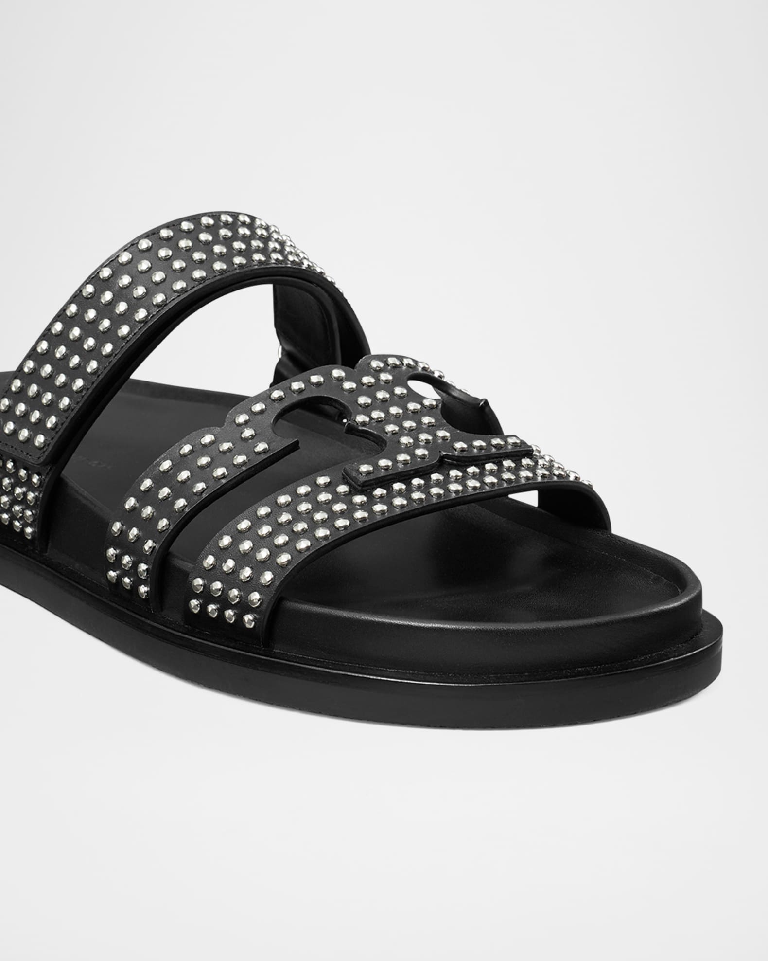 Tory Burch Ines Leather Triple-Band Sport Slide Sandals | Neiman Marcus