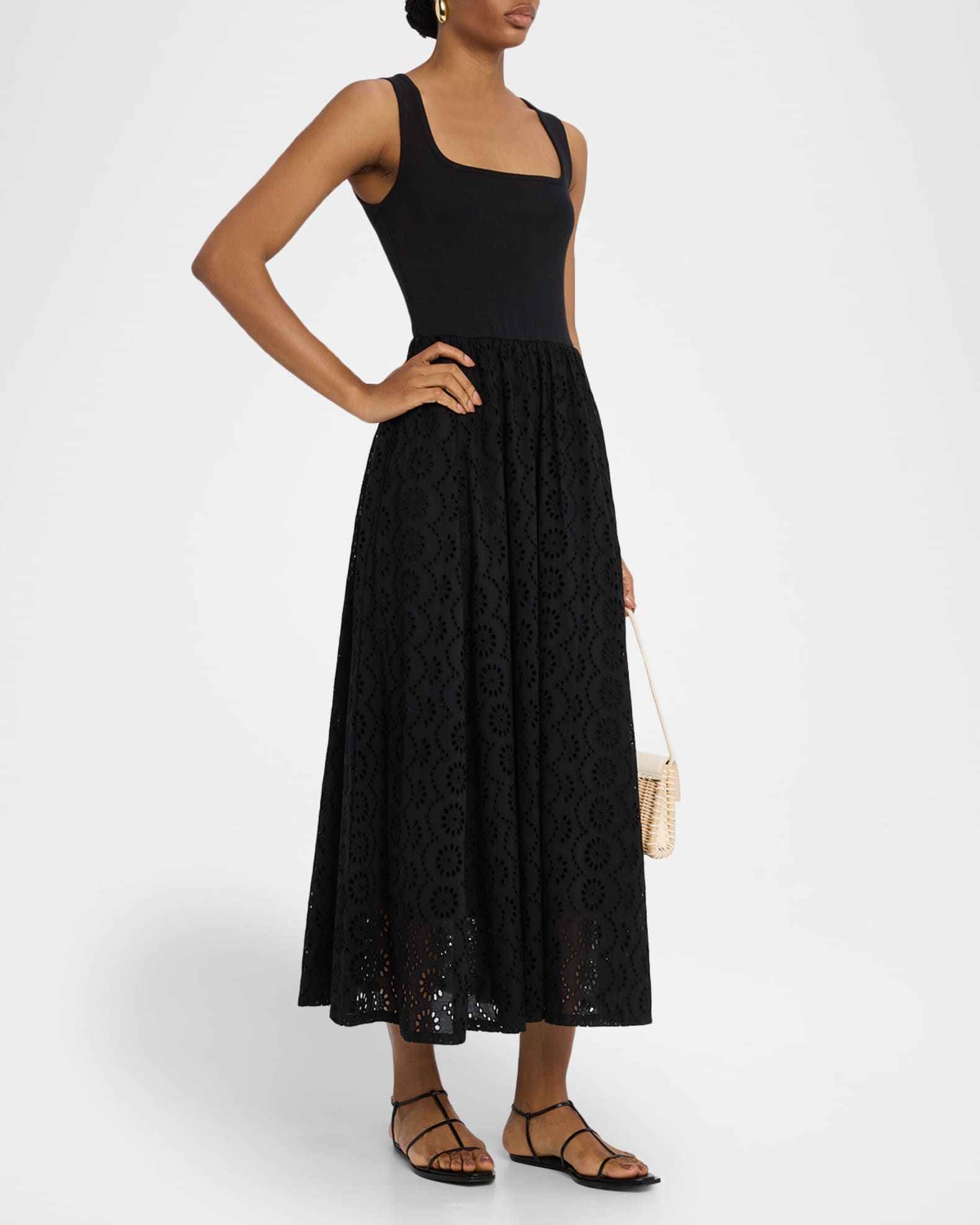 PAIGE Morel Sleeveless Eyelet Maxi Dress | Neiman Marcus