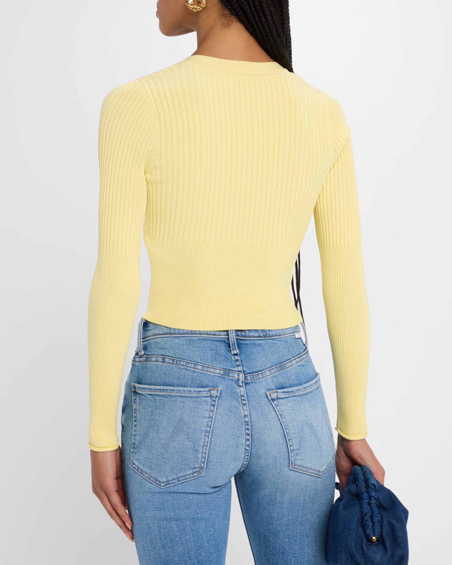 SIMKHAI Ailany V-Neck Cropped Cardigan | Neiman Marcus