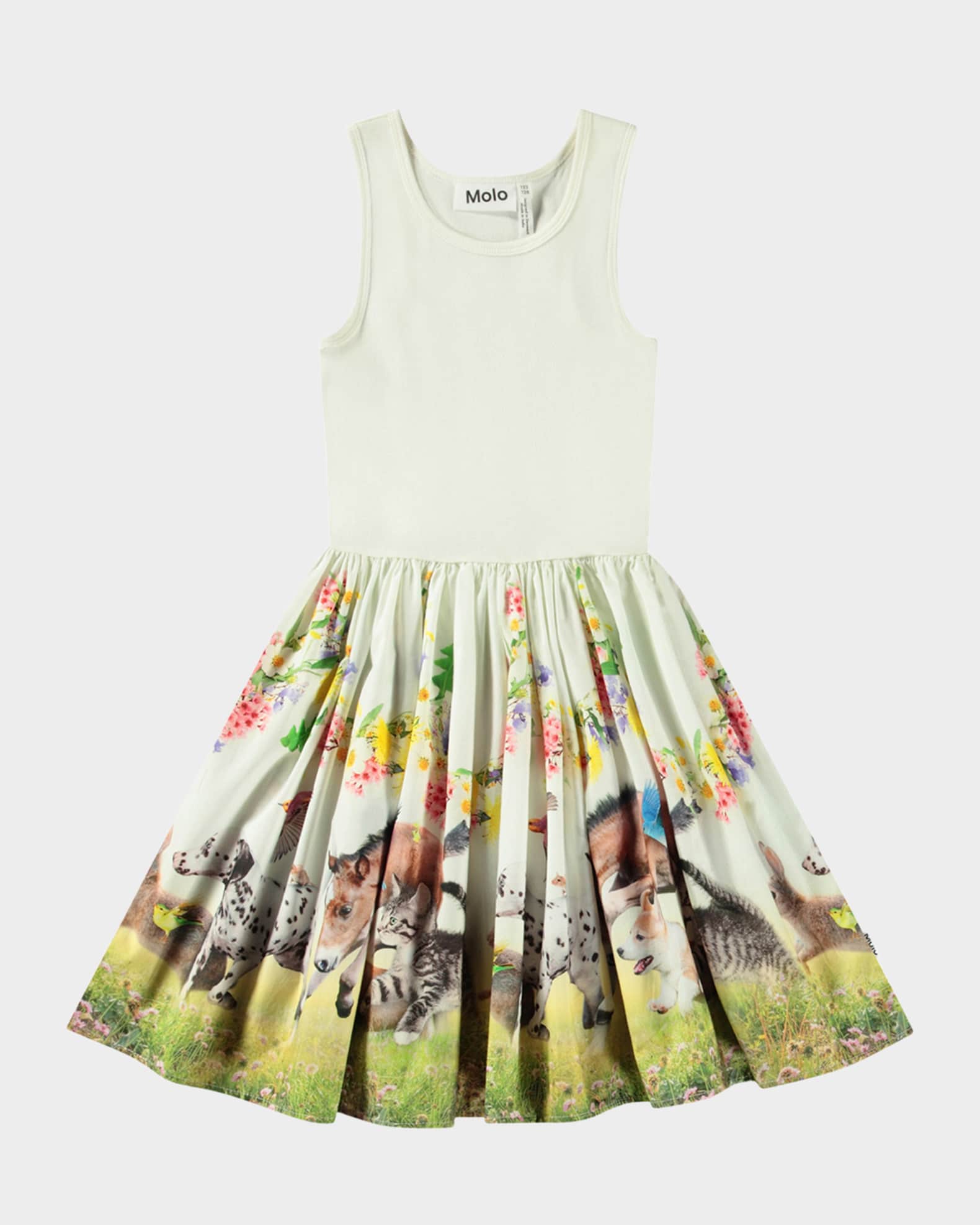 Molo Girl's Cassandra Printed Combo Dress, Size 3T-6 | Neiman Marcus