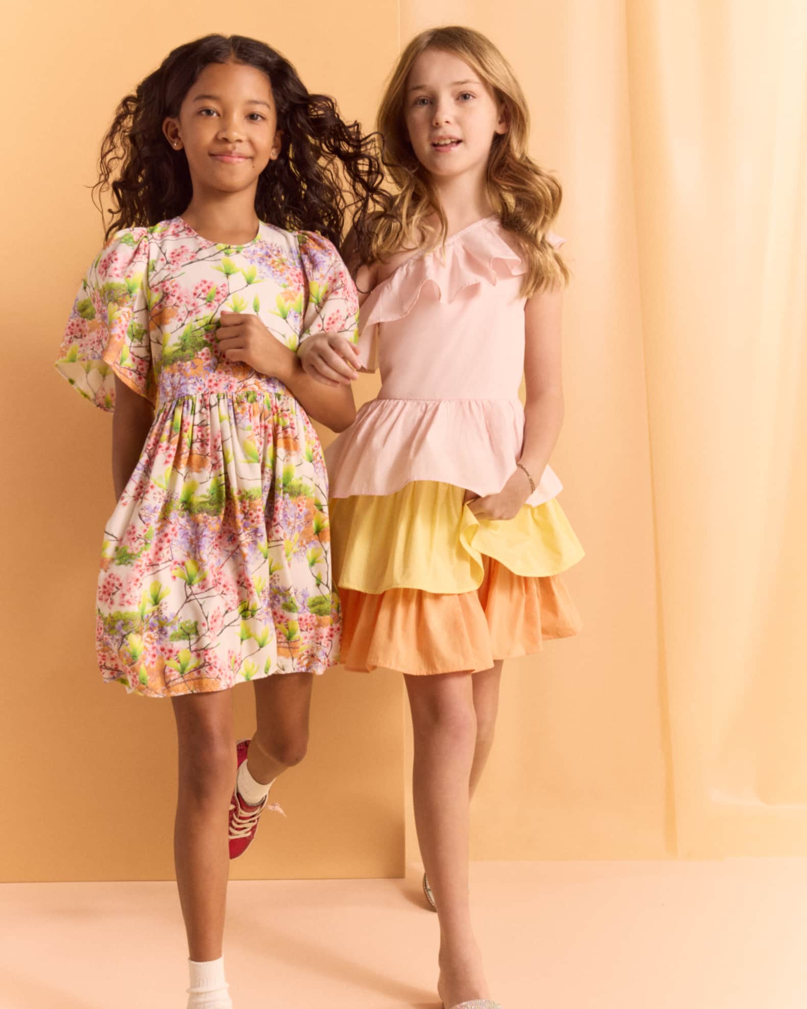 Girl's Cora Tiered Tricolor Dress | Neiman Marcus