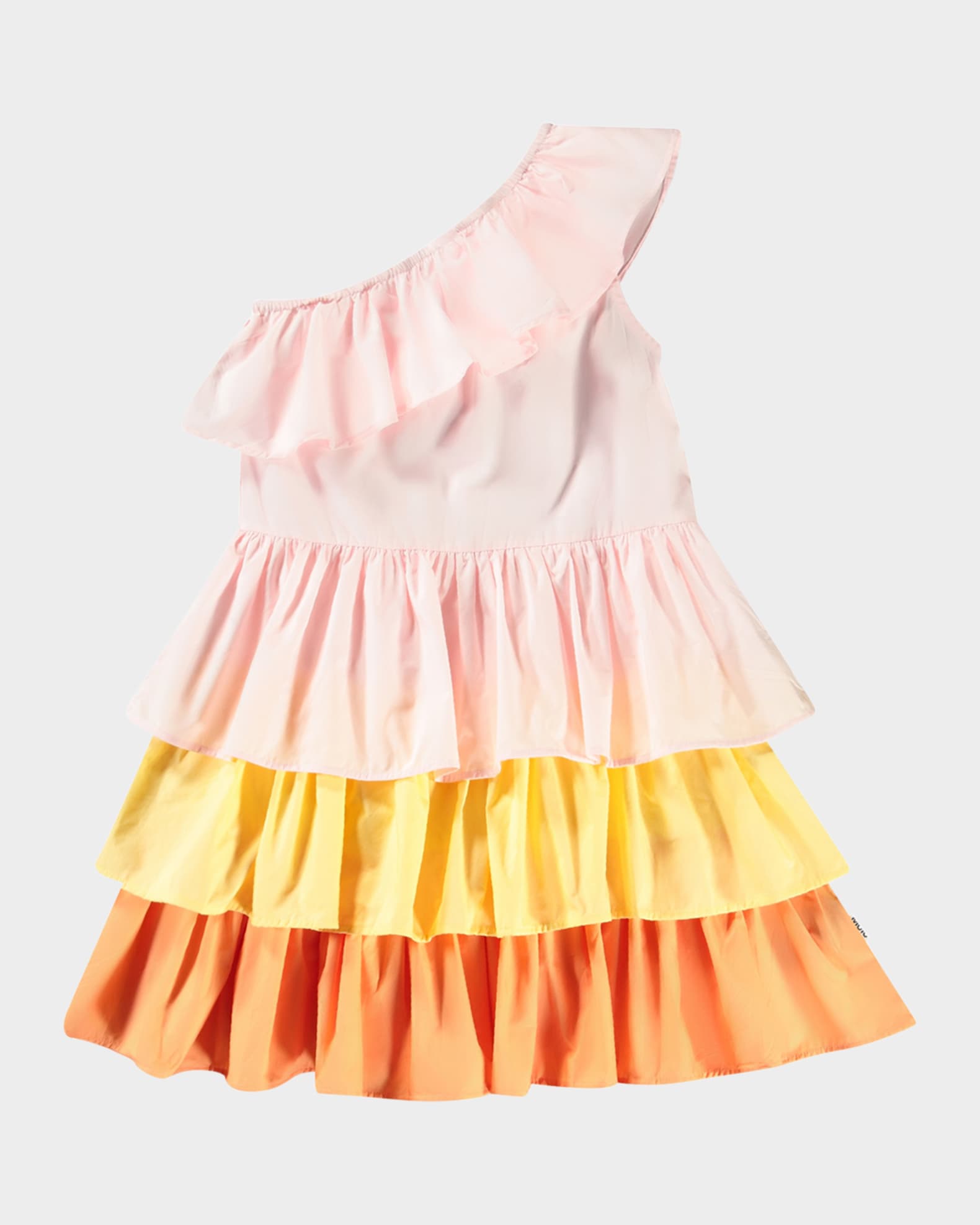 Girl's Cora Tiered Tricolor Dress | Neiman Marcus