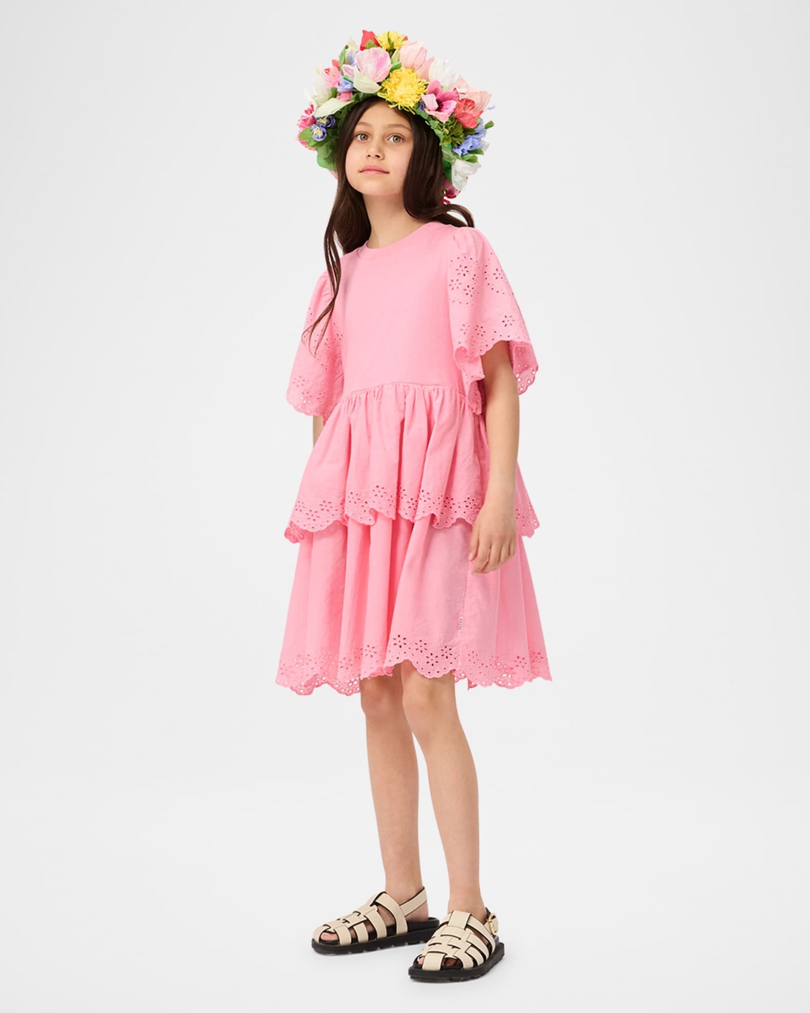 Girl's Ceelia Eyelet Embroidered Dress | Neiman Marcus