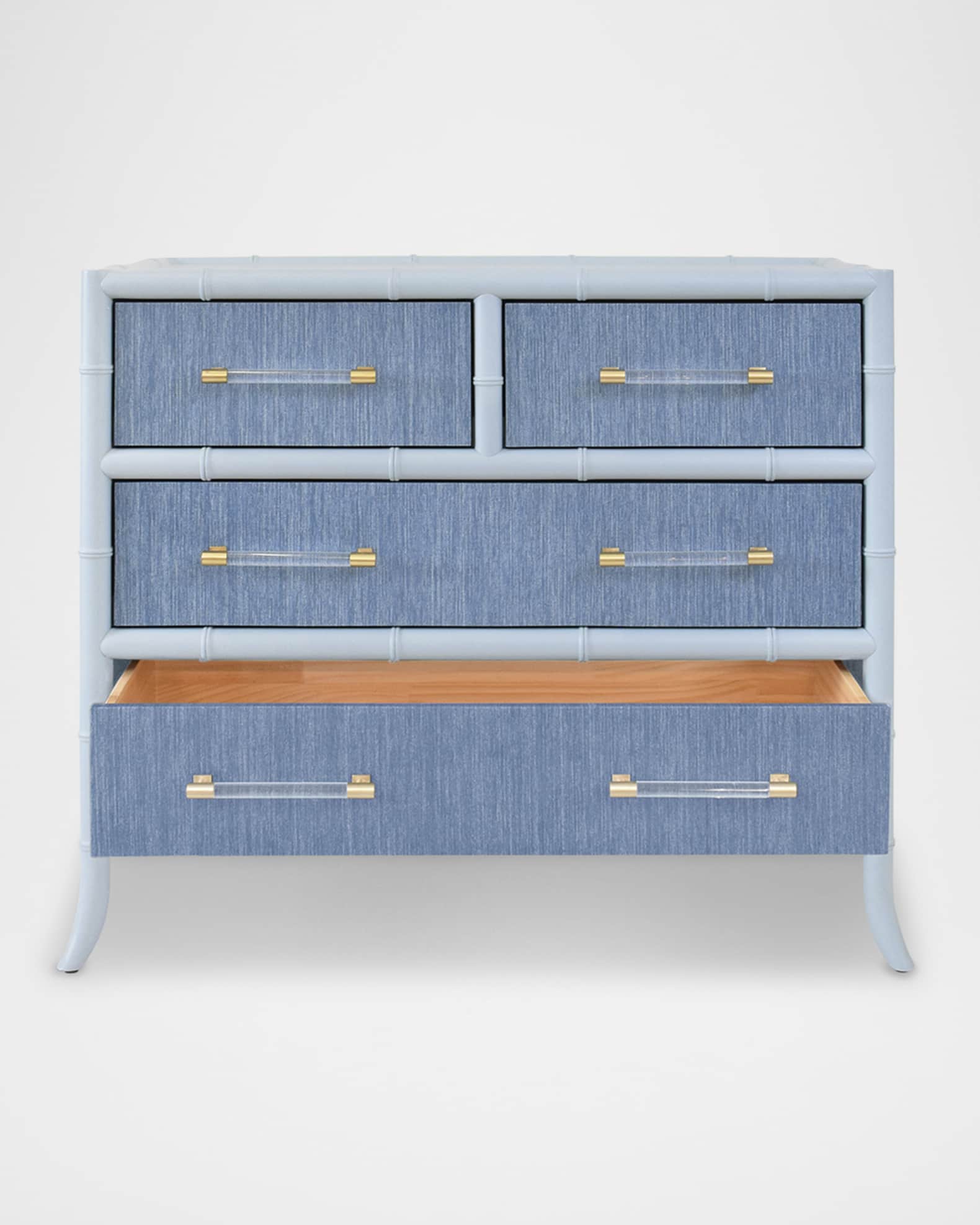 Worlds Away Beckett 4-Drawer Chest, Blue | Neiman Marcus