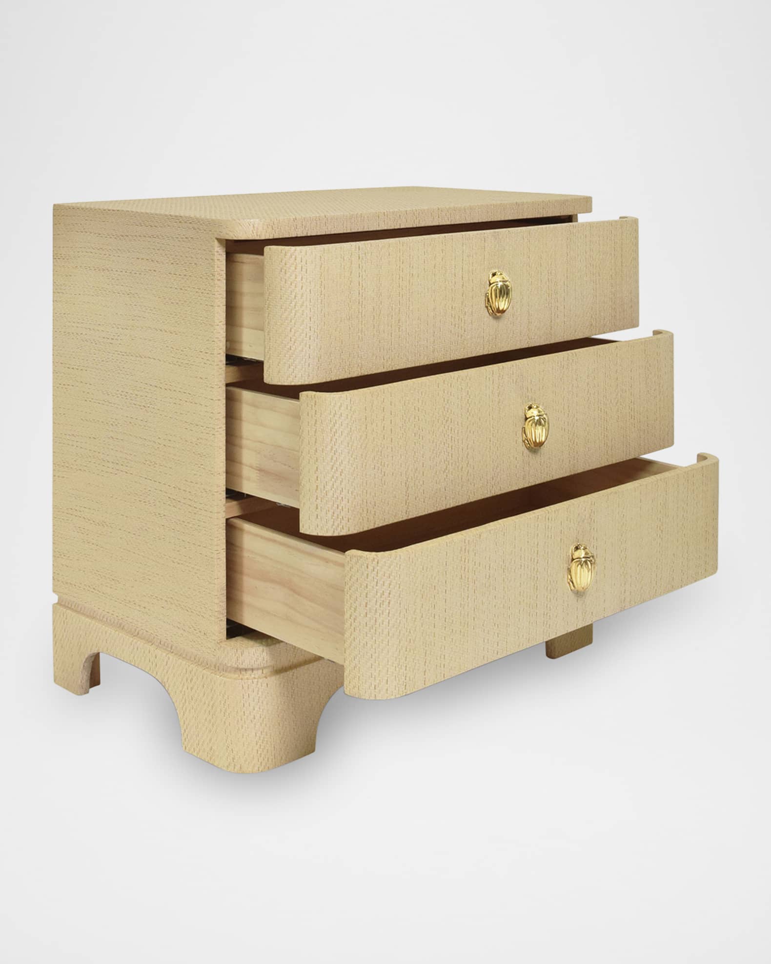 Worlds Away Fortune 3-Drawer Side Table, Natural | Neiman Marcus