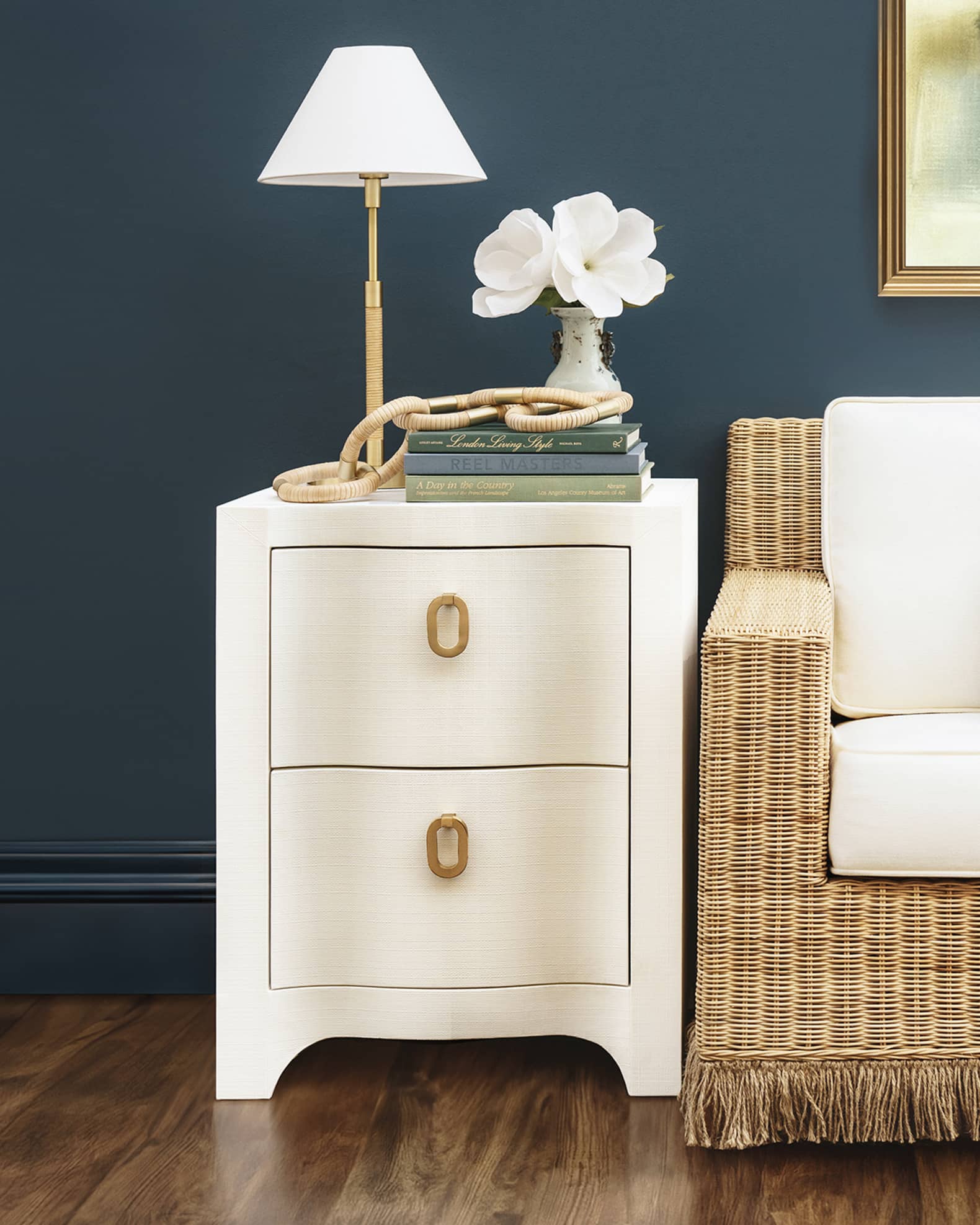 Worlds Away Helena 2-Drawer Linen Side Table | Neiman Marcus