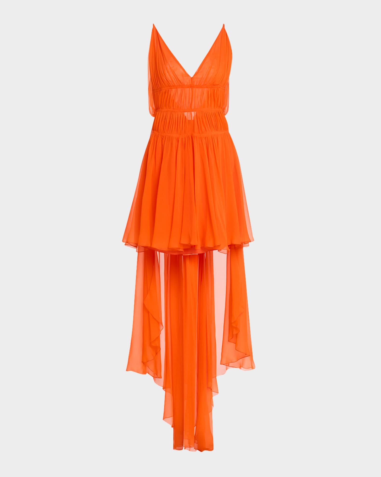 Alberta Ferretti Backless Drape Silk Mini Dress | Neiman Marcus
