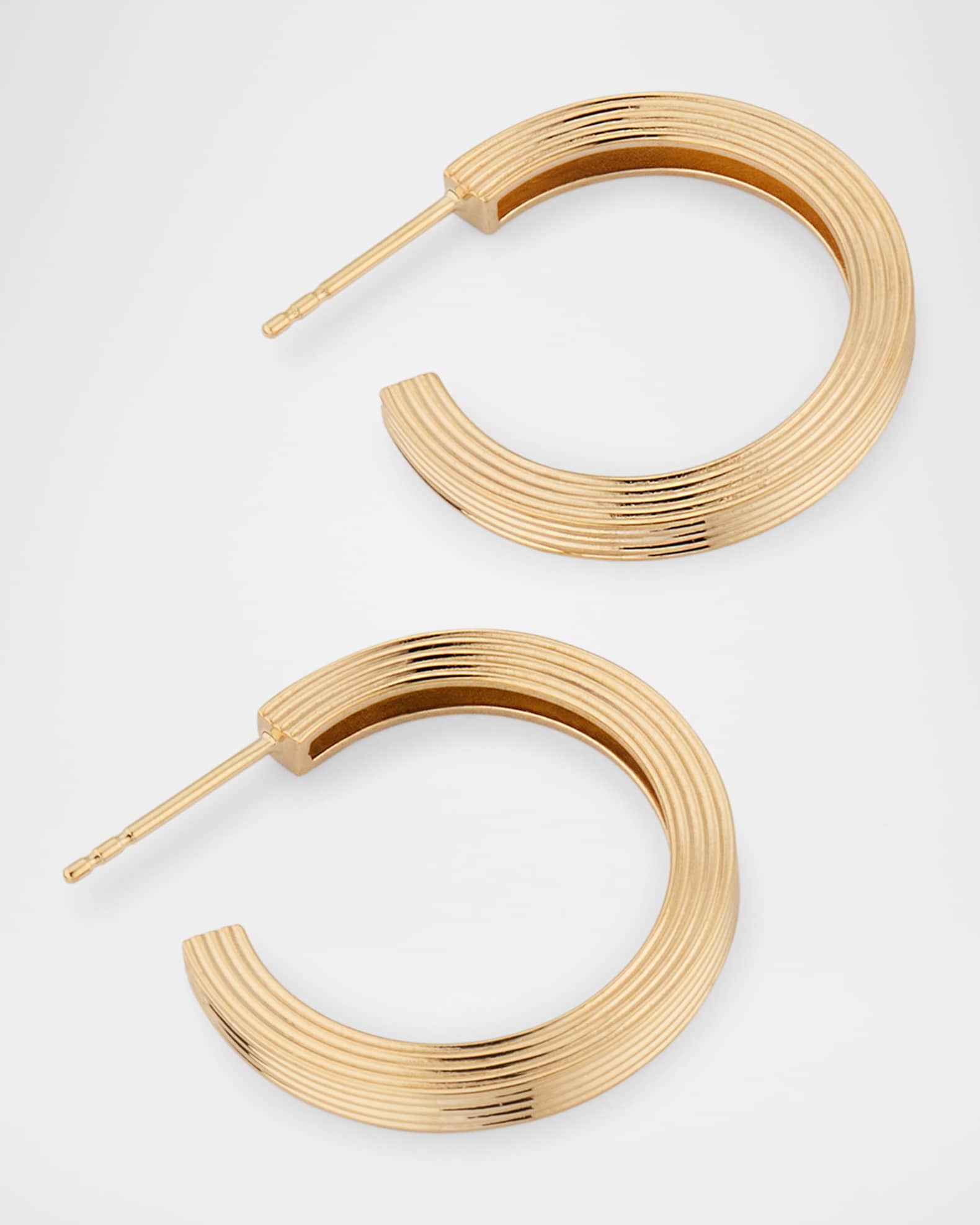 Sydney Evan Fluted Prong-Set Diamond Hoop Earrings | Neiman Marcus