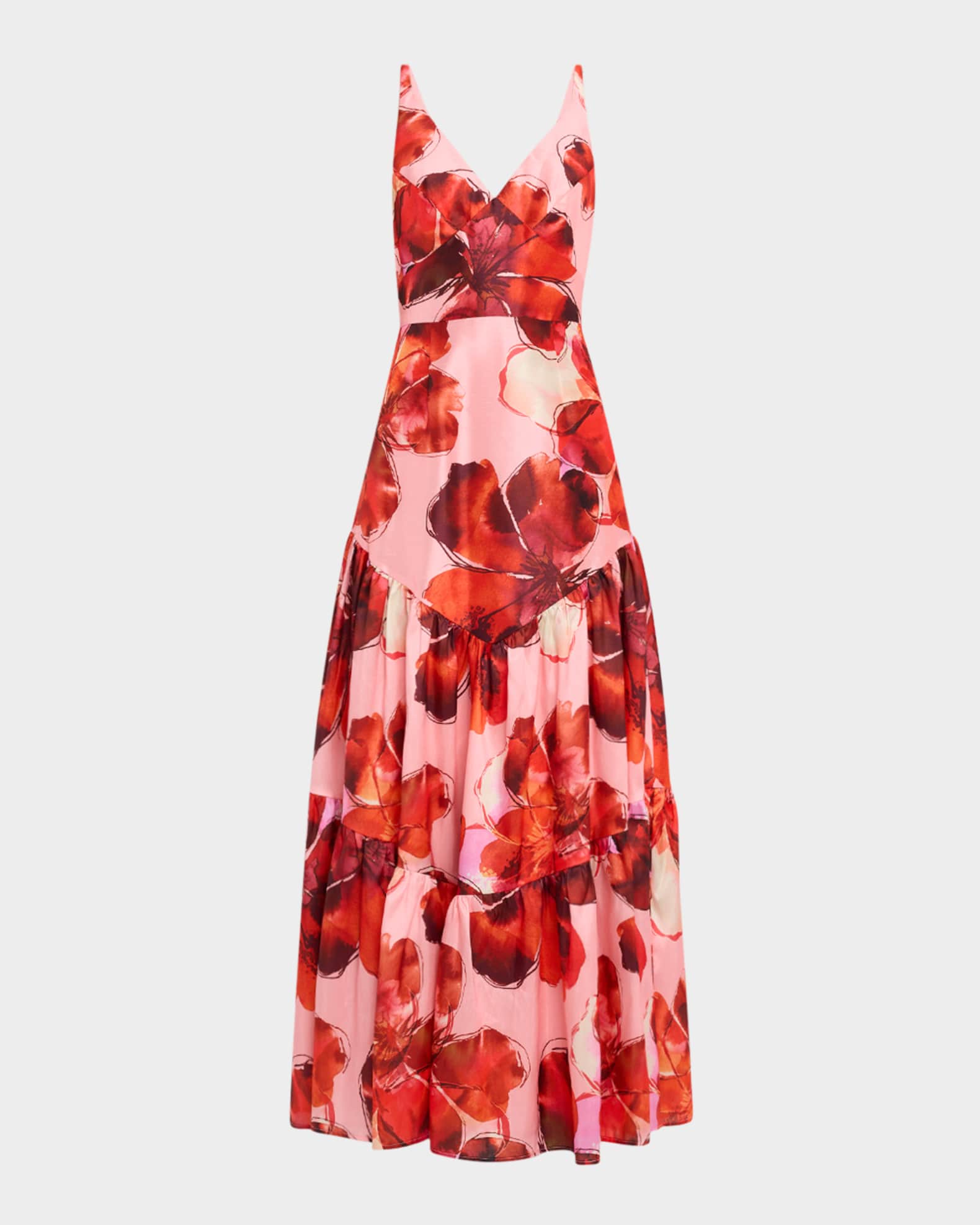 Hutch Arden Tiered Floral-Print Maxi Dress | Neiman Marcus