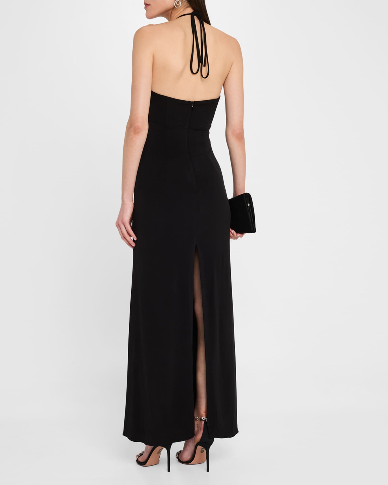 Jovani Cutout Sweetheart Halter Maxi Dress | Neiman Marcus
