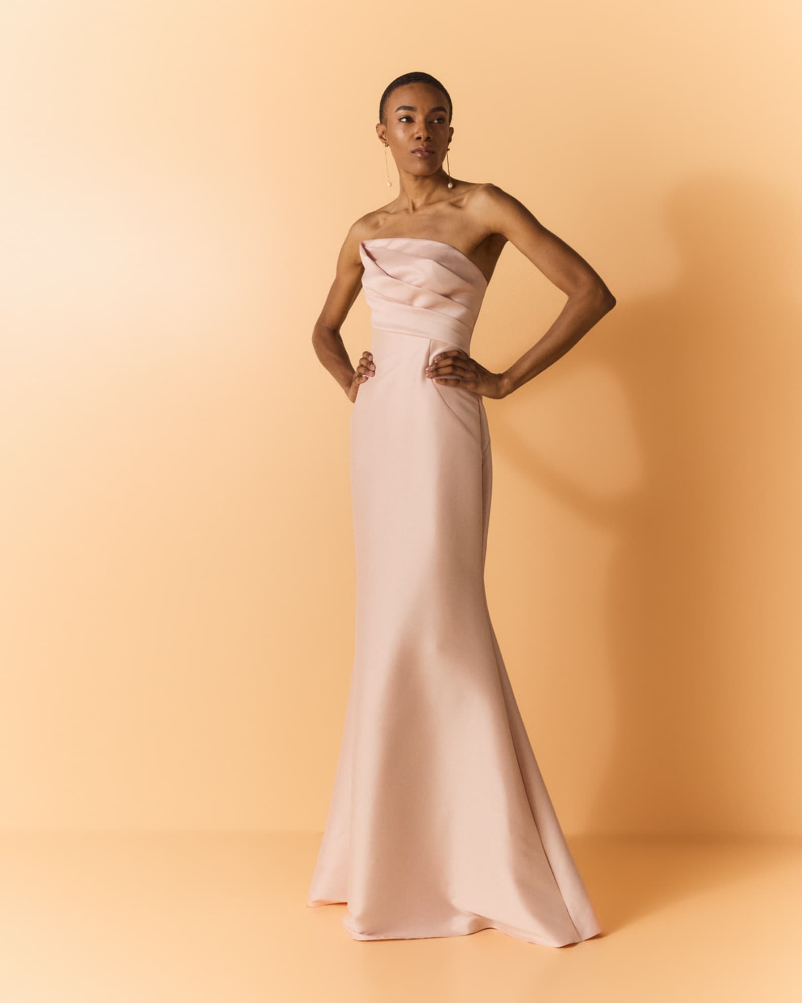 Jovani Strapless Asymmetric Trumpet Gown | Neiman Marcus