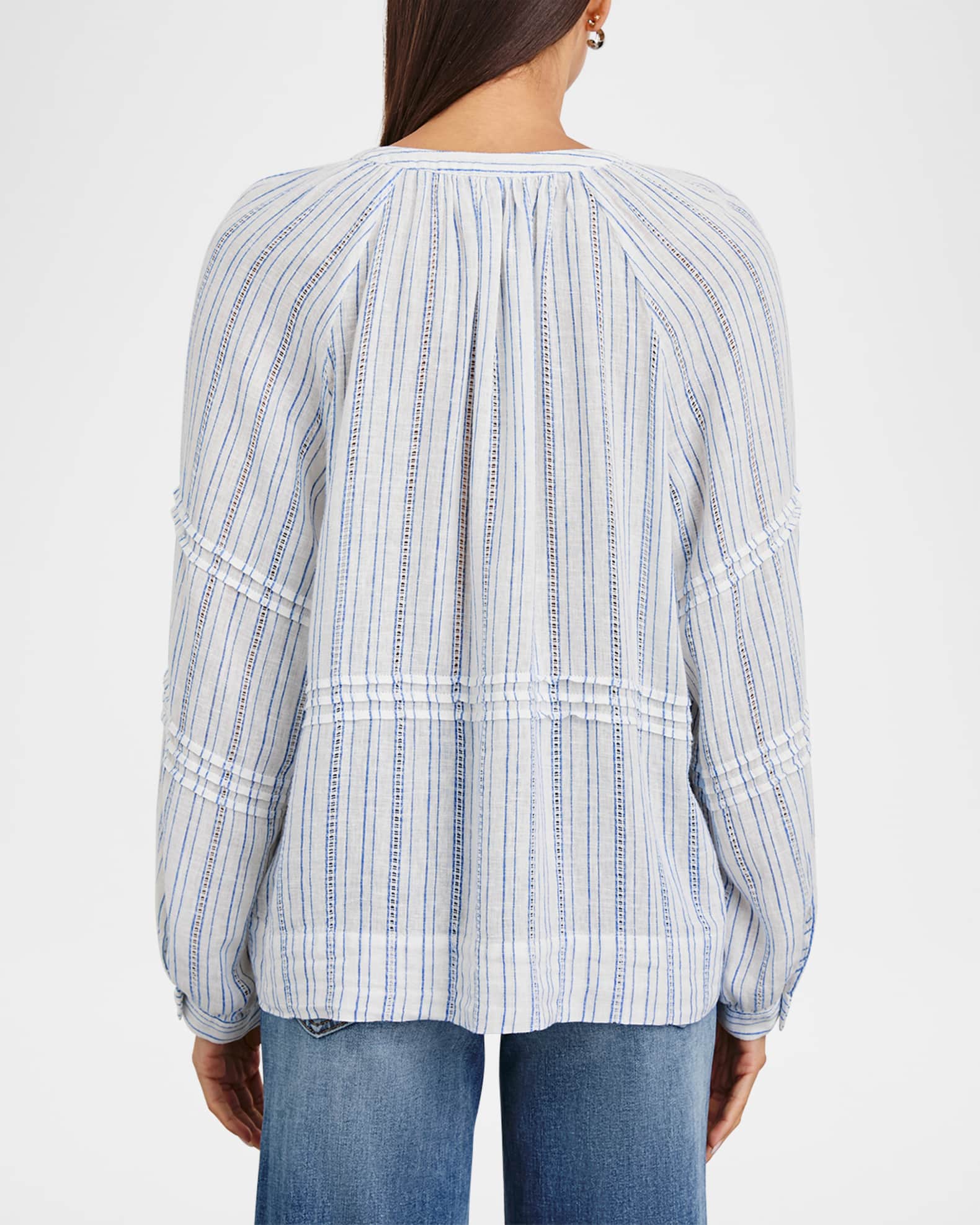 Rails Frances Button-Front Linen Blouse | Neiman Marcus