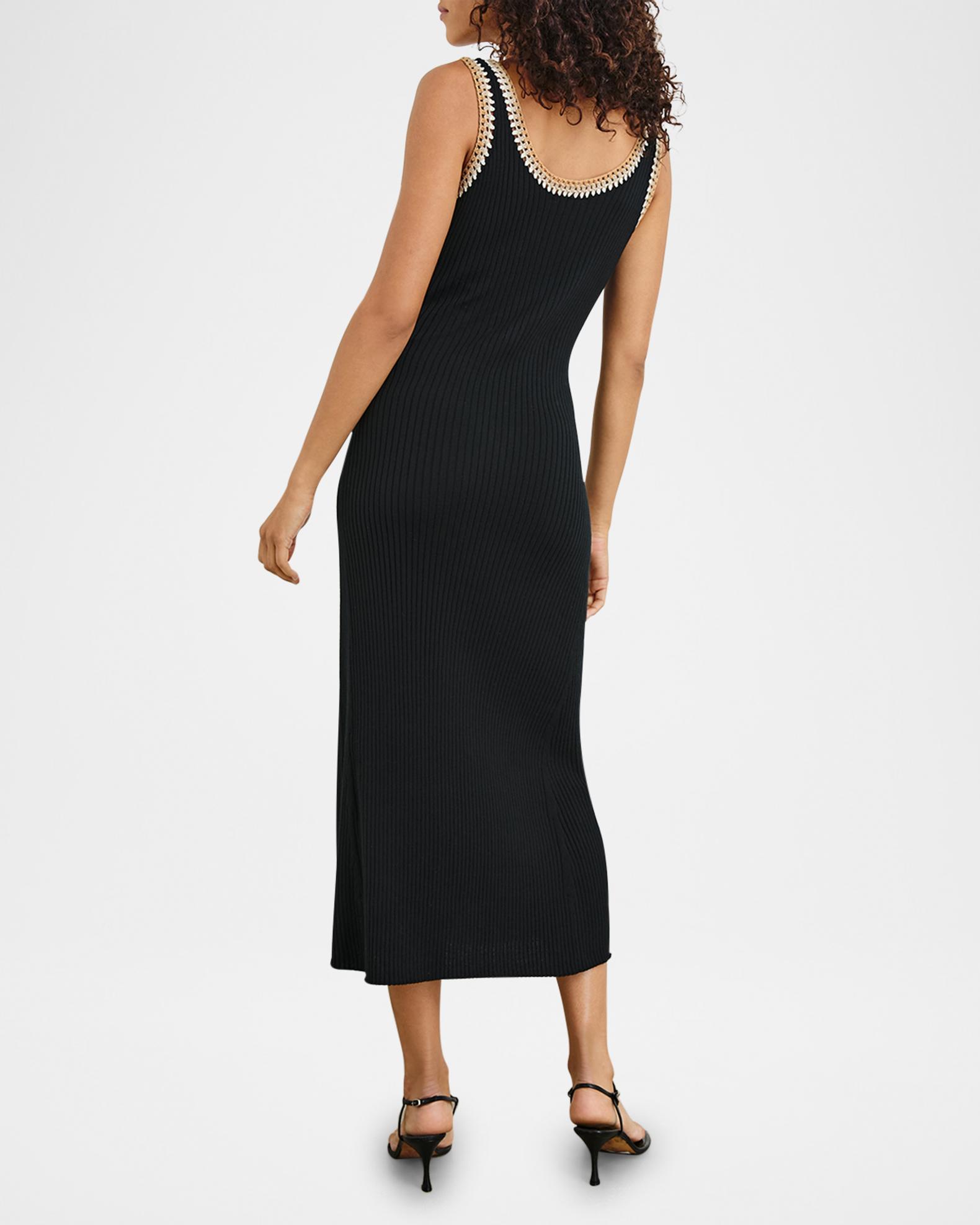 Rails Colleen Ribbed Crochet-Trim Dress | Neiman Marcus