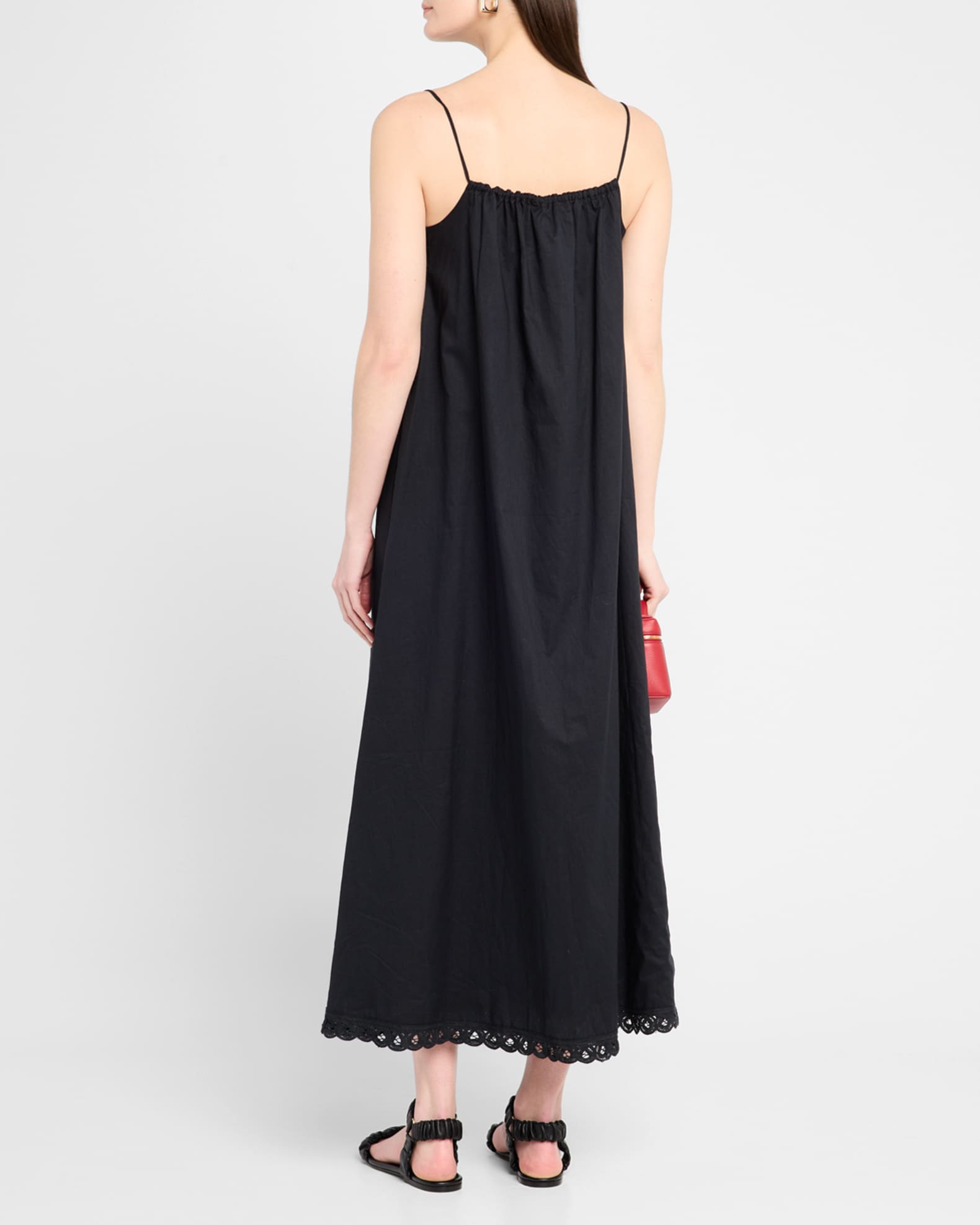 By Malene Birger Elizabeth Lace-Trim Organic Cotton Midi Dress | Neiman ...
