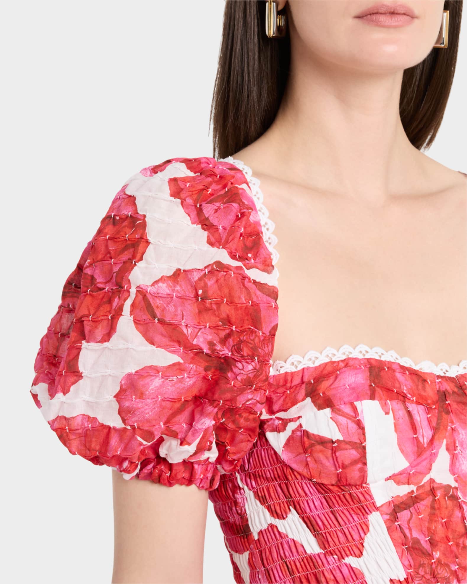 CHARO RUIZ IBIZA Ceile Puff-Sleeve Mini Dress | Neiman Marcus