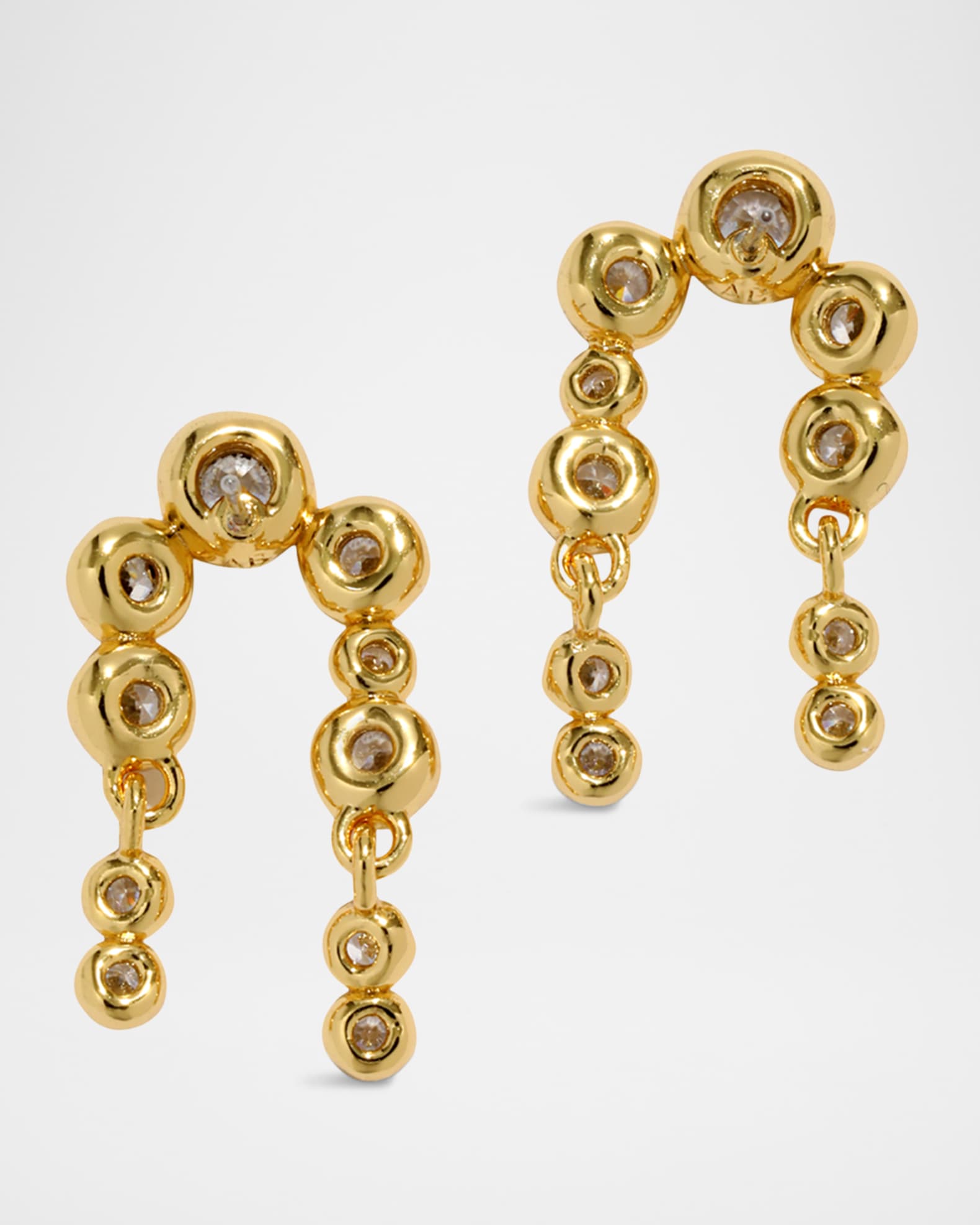 Alexis Bittar Asterales Gold CZ Arched Post Earrings | Neiman Marcus