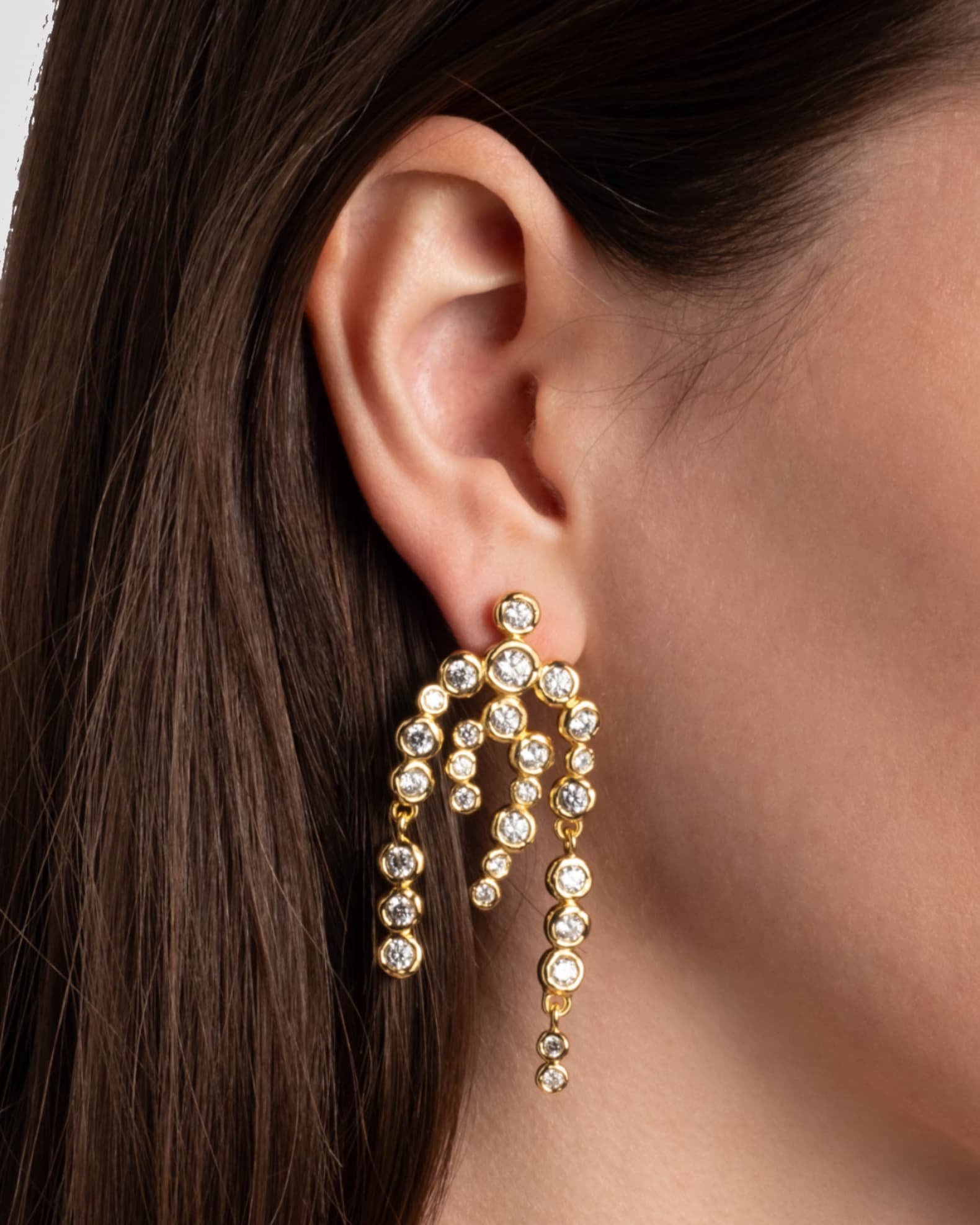 Alexis Bittar Asterales Gold CZ Chandelier Earrings | Neiman Marcus