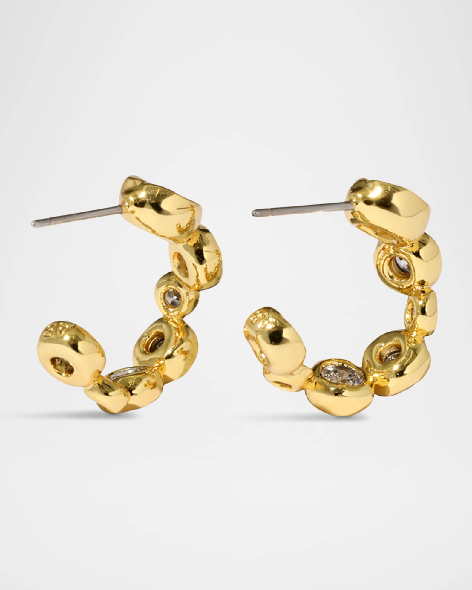 Alexis Bittar Asterales Gold CZ Small Hoop Earrings | Neiman Marcus