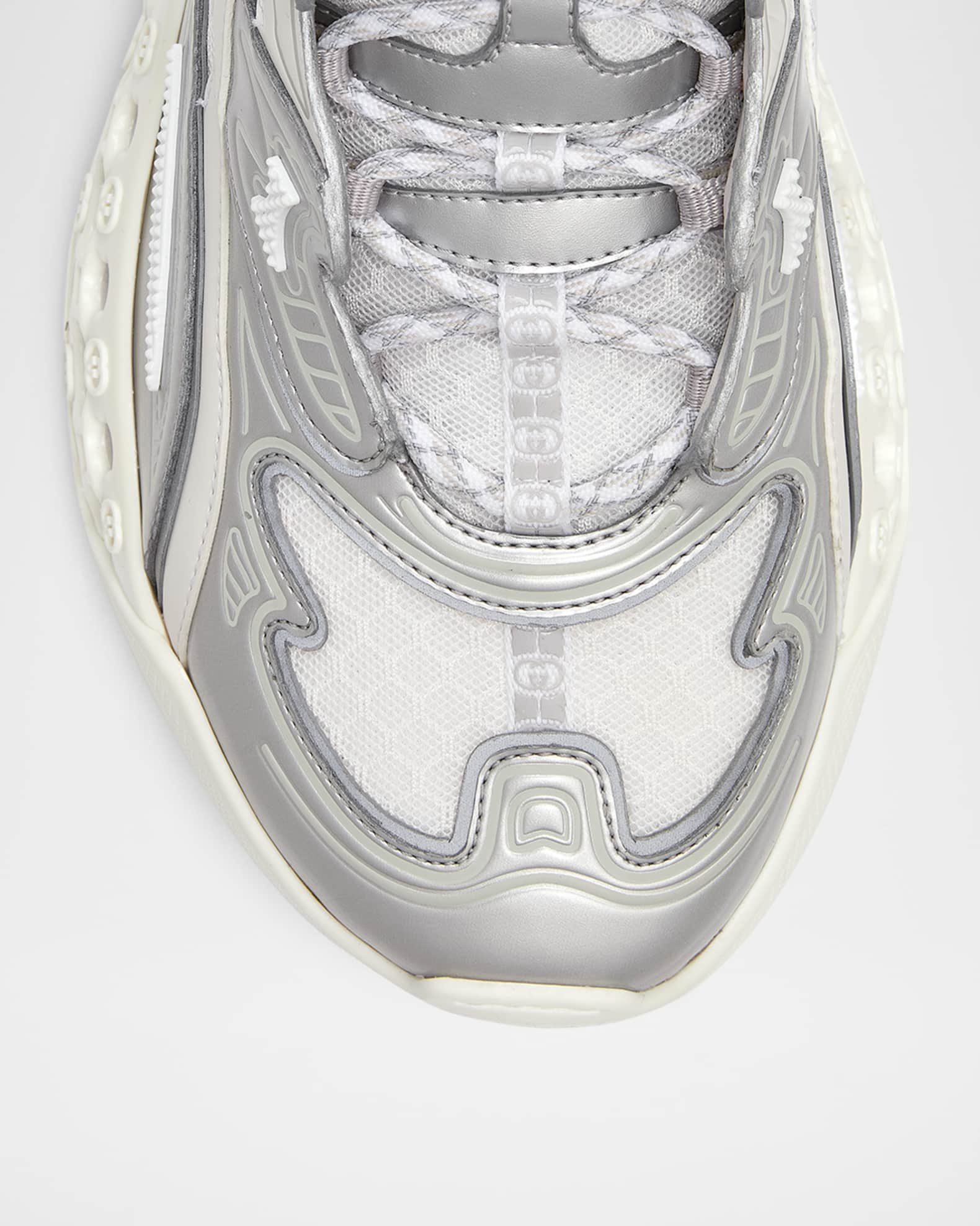 Gucci Men's cub3d Metallic Demetra and Mesh Runner Sneakers | Neiman Marcus