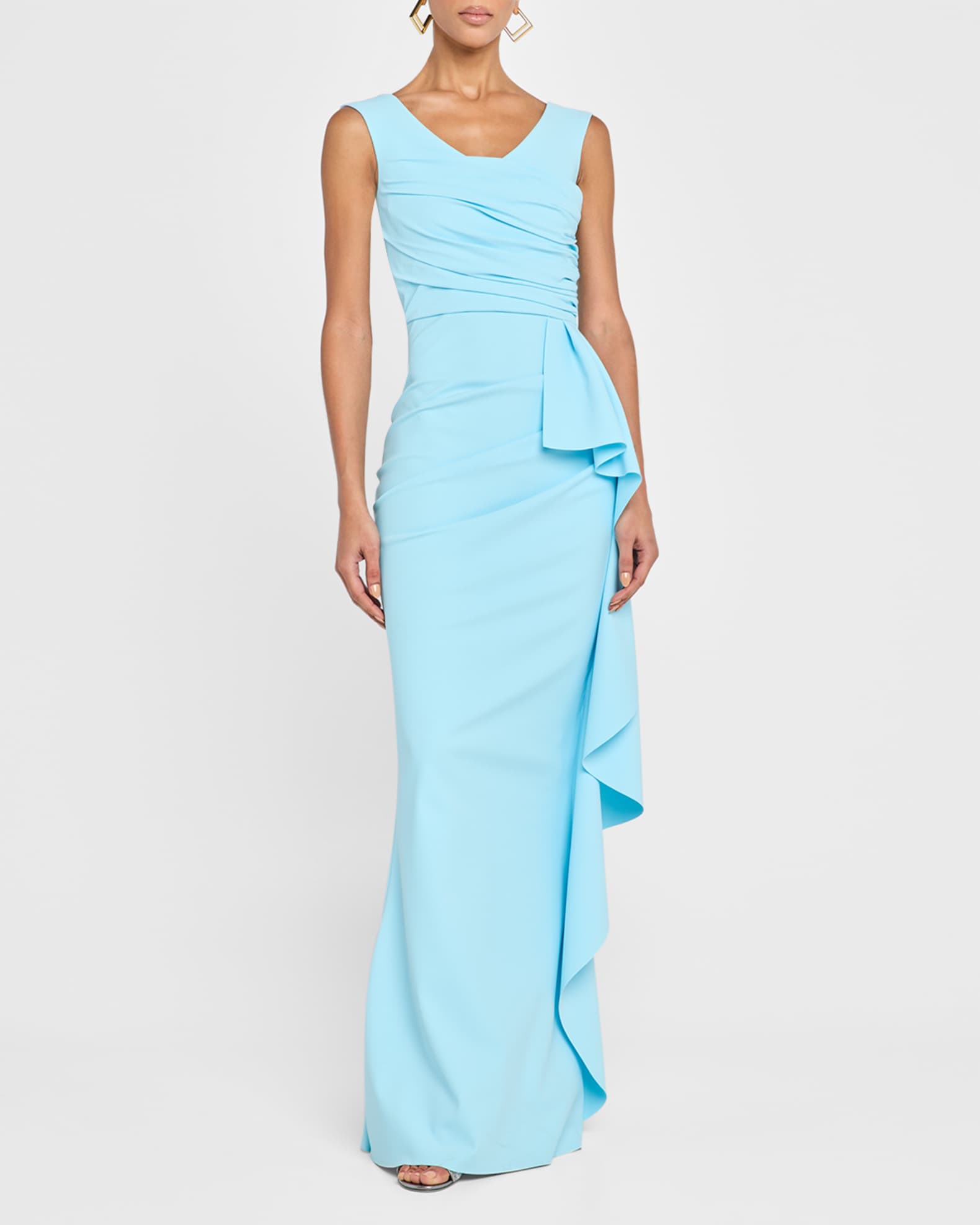 Chiara Boni La Petite Robe Sozen Ruched Side-Drape Gown | Neiman Marcus