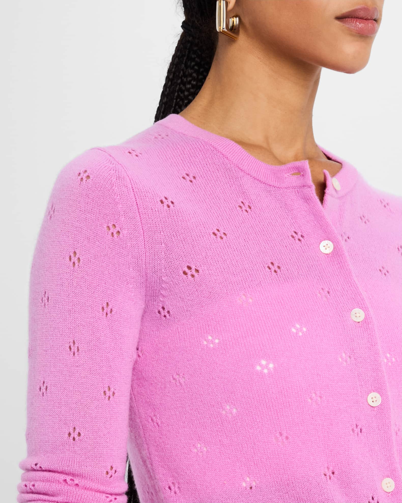 Guest in Residence Jane Pointelle-Knit Cashmere Cardigan | Neiman Marcus